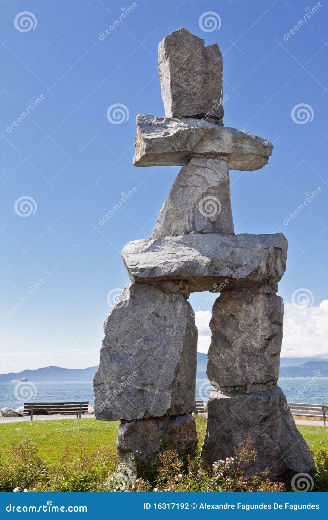 Inukshuk in Stanley Park stock photo. Image of stanley - 16317192