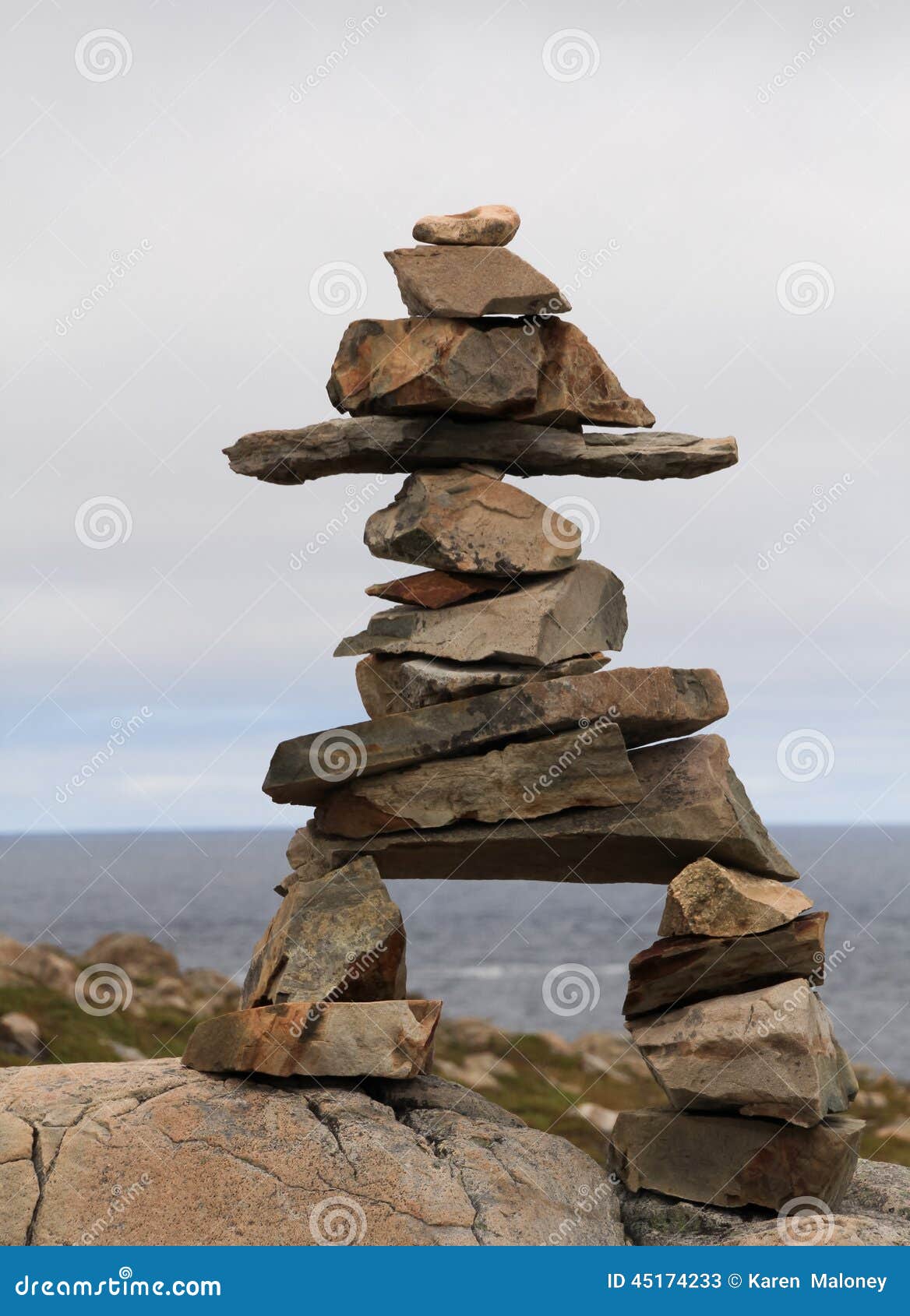 Inukshuk stock image. Image of stone, stack, looking - 45174233