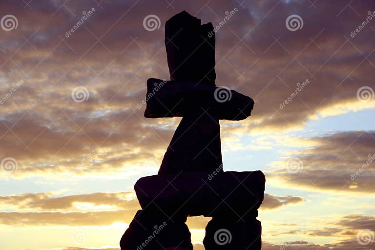 Inukshuk in Vancouver, Canada Stock Image - Image of tourism, marker ...