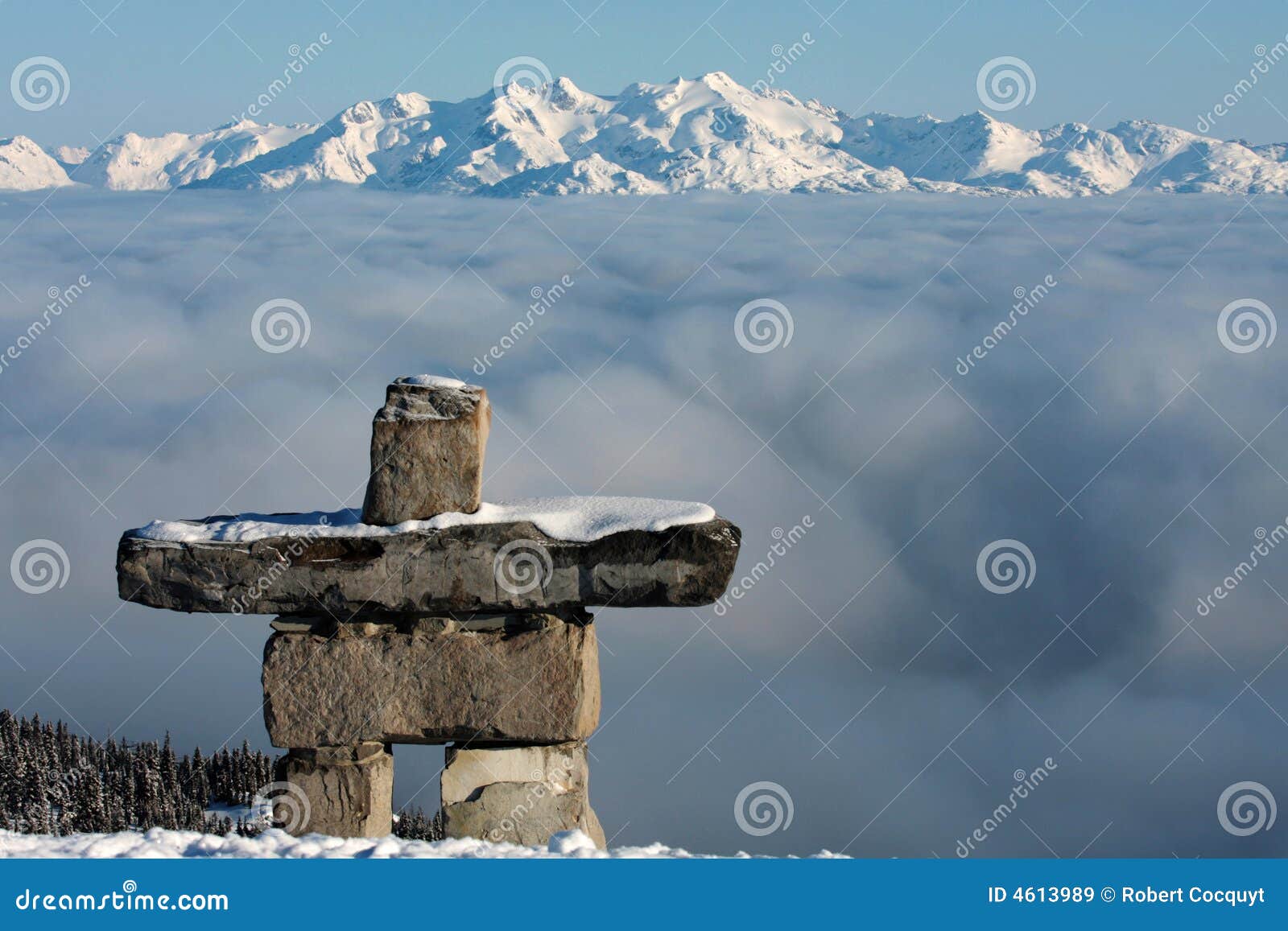 Inuksuk stock image. Image of sunny, inuit, blue, sculpture - 4613989