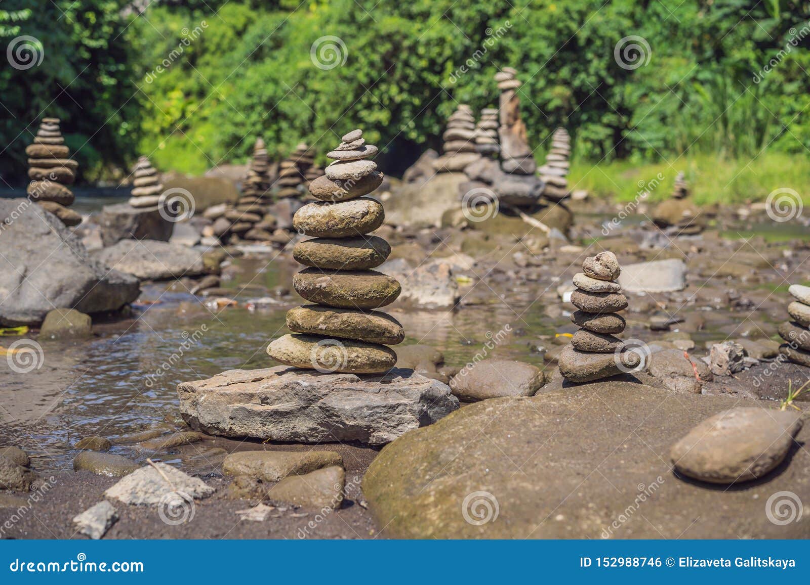 Inuksuk Native Rock Pile in a Creek Stock Photo - Image of relaxation ...