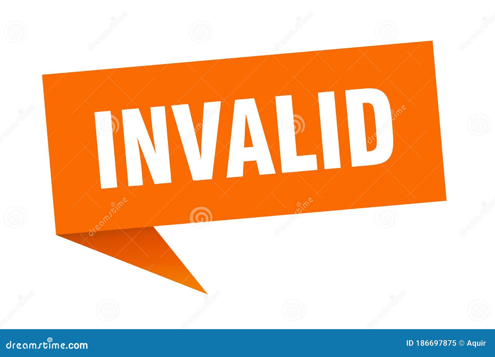 Invalid Banner. Invalid Speech Bubble Stock Vector - Illustration of ...