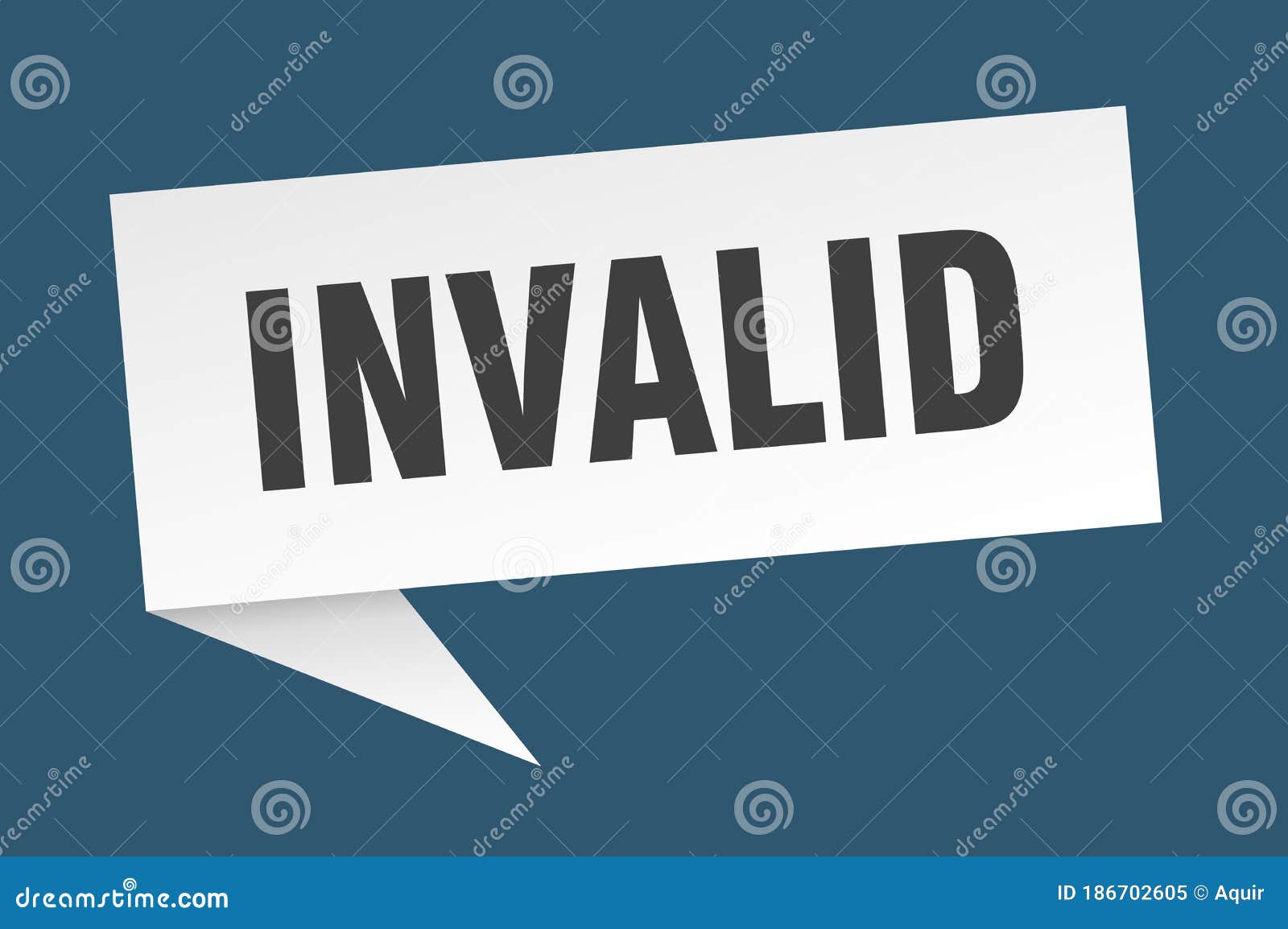 Invalid Banner. Invalid Speech Bubble Stock Vector - Illustration of ...