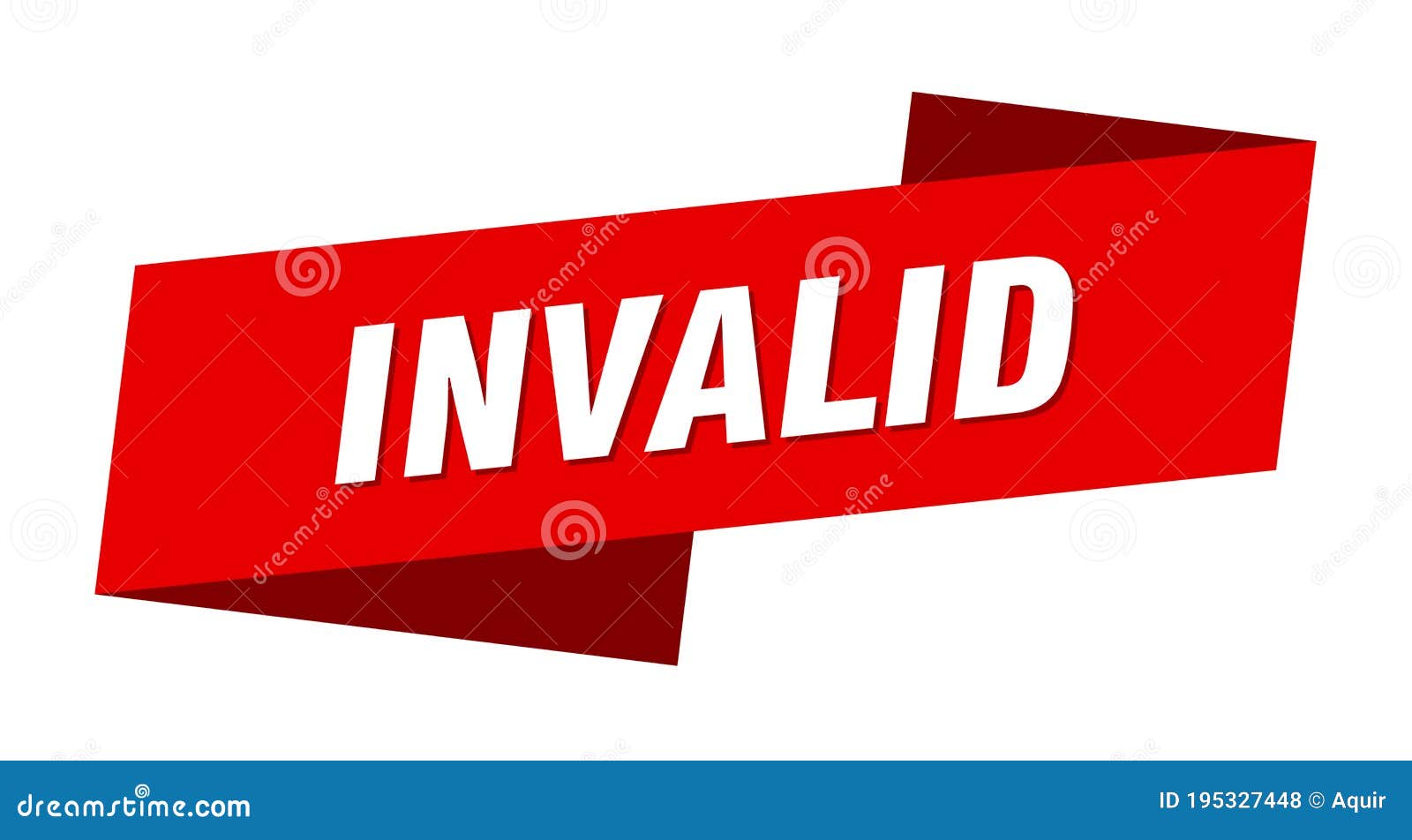 Invalid Banner Template. Ribbon Label Sign. Sticker Stock Vector ...