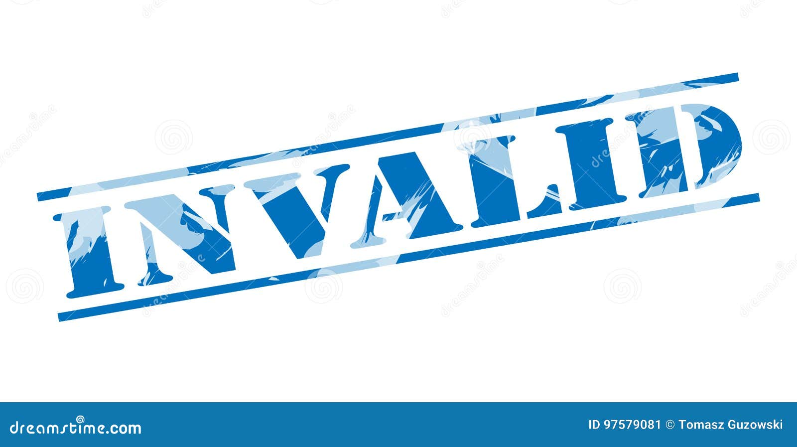 Invalid blue stamp stock illustration. Illustration of grungy - 97579081