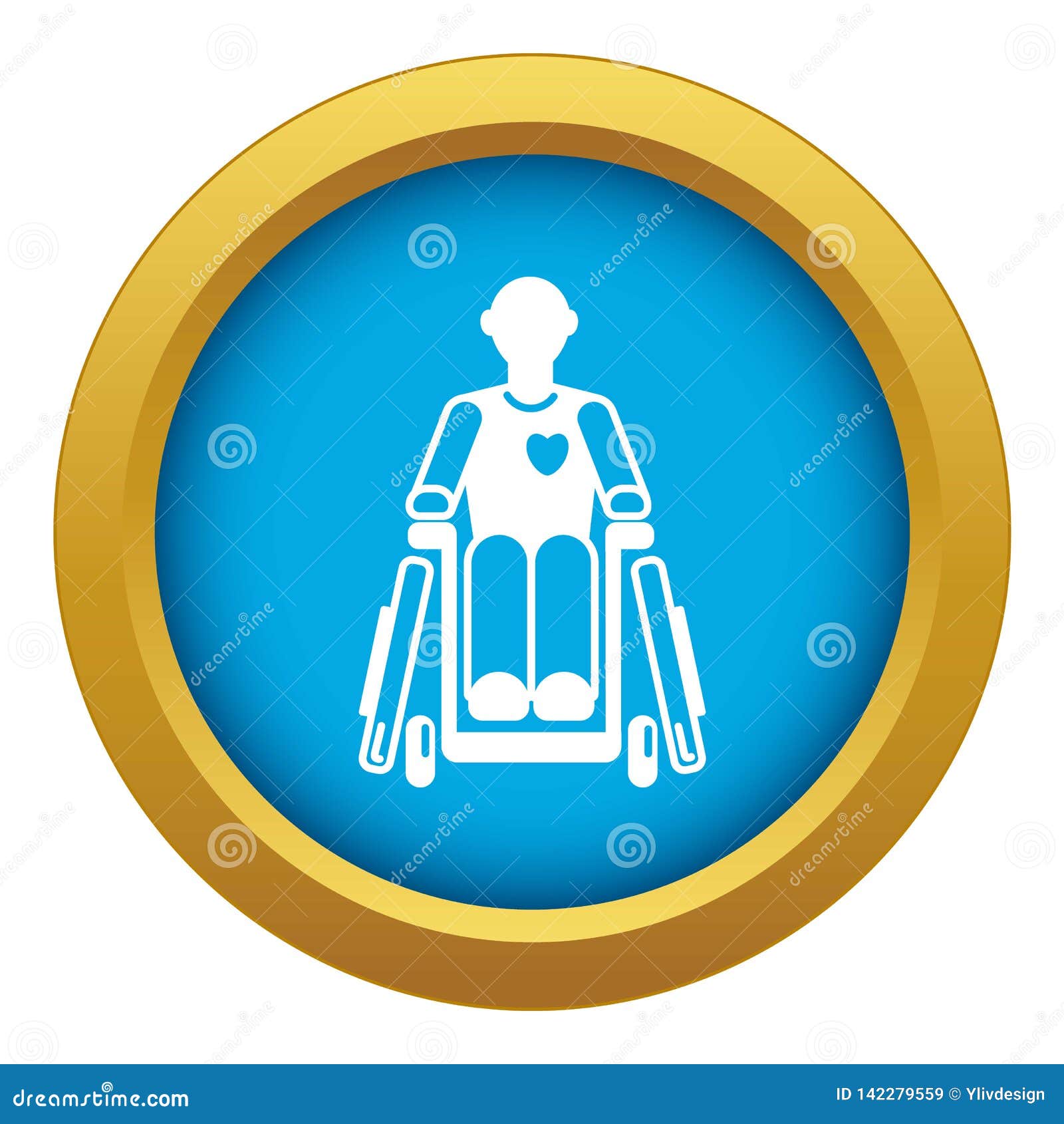 Invalid Man Wheelchair Icon Blue Vector Isolated Stock Vector ... Invalid Man Wheelchair Icon Blue Vector Isolated Stock Vector ...