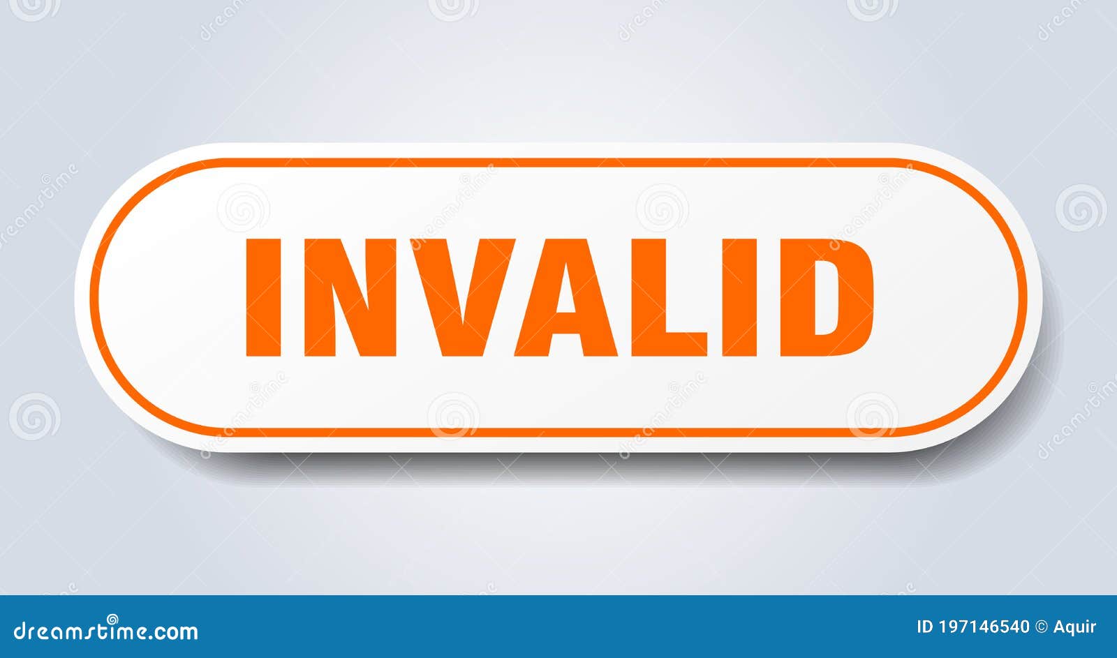 Invalid Sign Rounded Isolated Button White Sticker Stock Vector Illustration Of Banner Sign