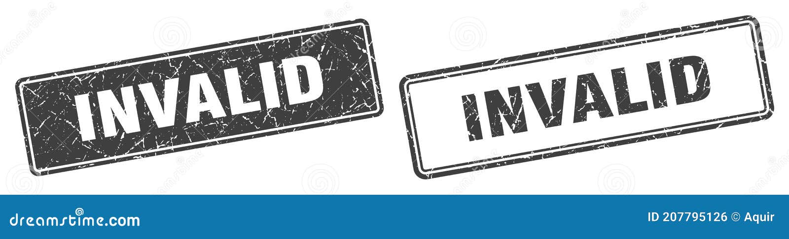 Invalid Stamp Set. Invalid Square Grunge Sign Stock Vector ...