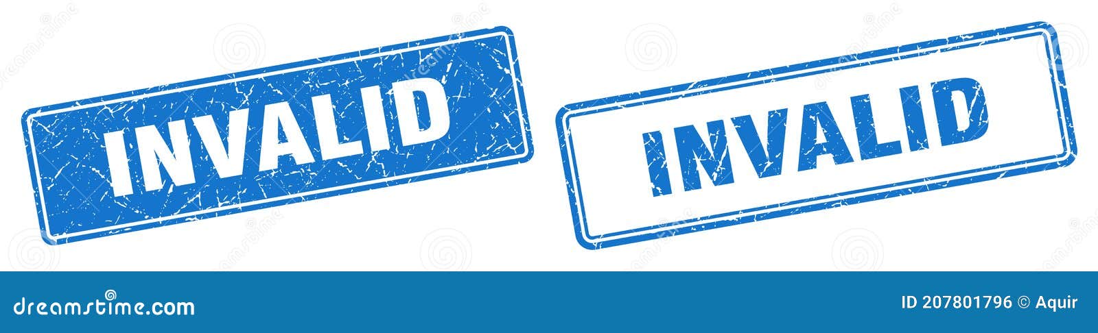 Invalid Stamp Set. Invalid Square Grunge Sign Stock Vector ...