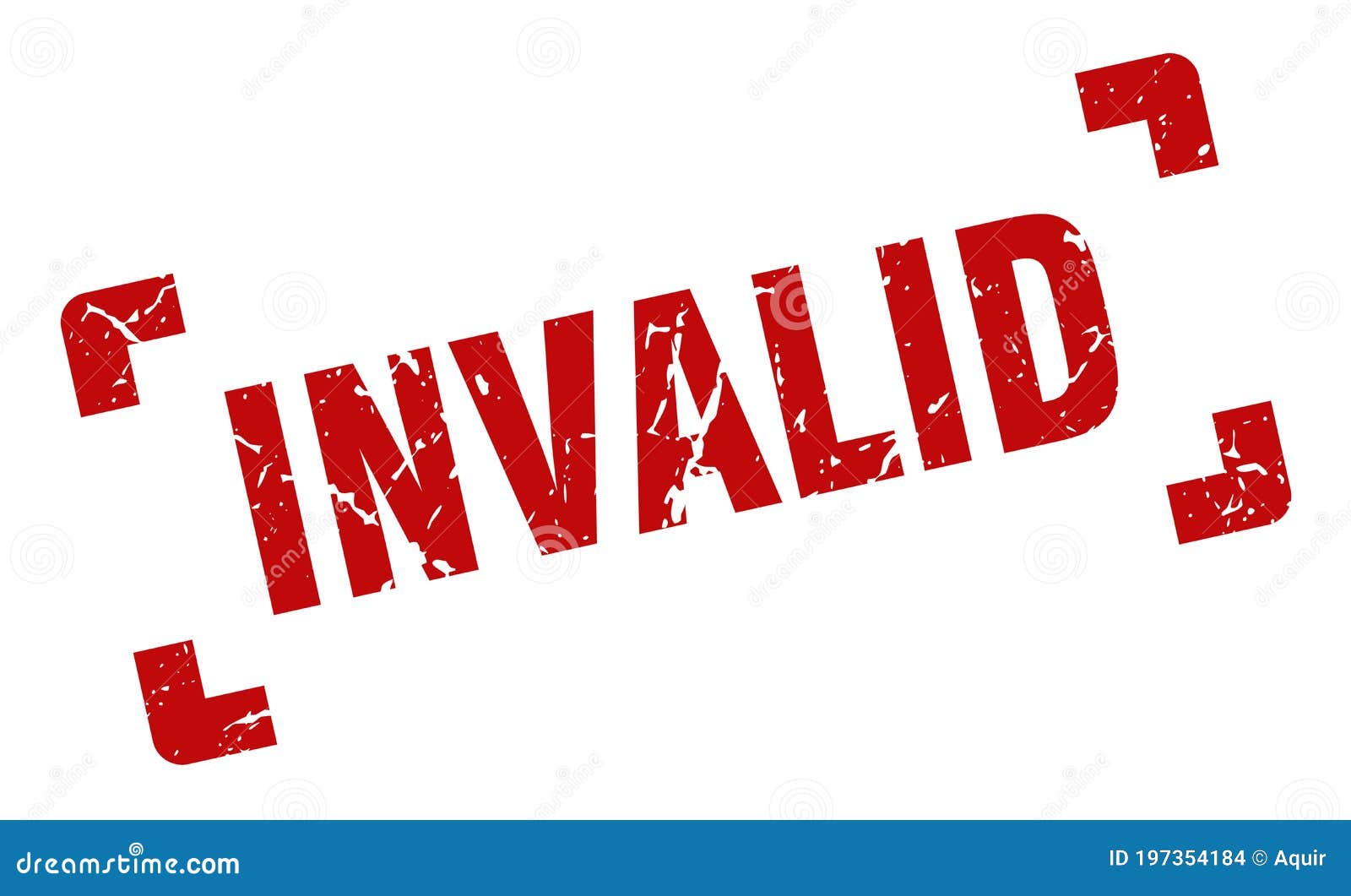 Invalid Stamp Square Grunge Sign Isolated On White Background Stock Vector Illustration Of