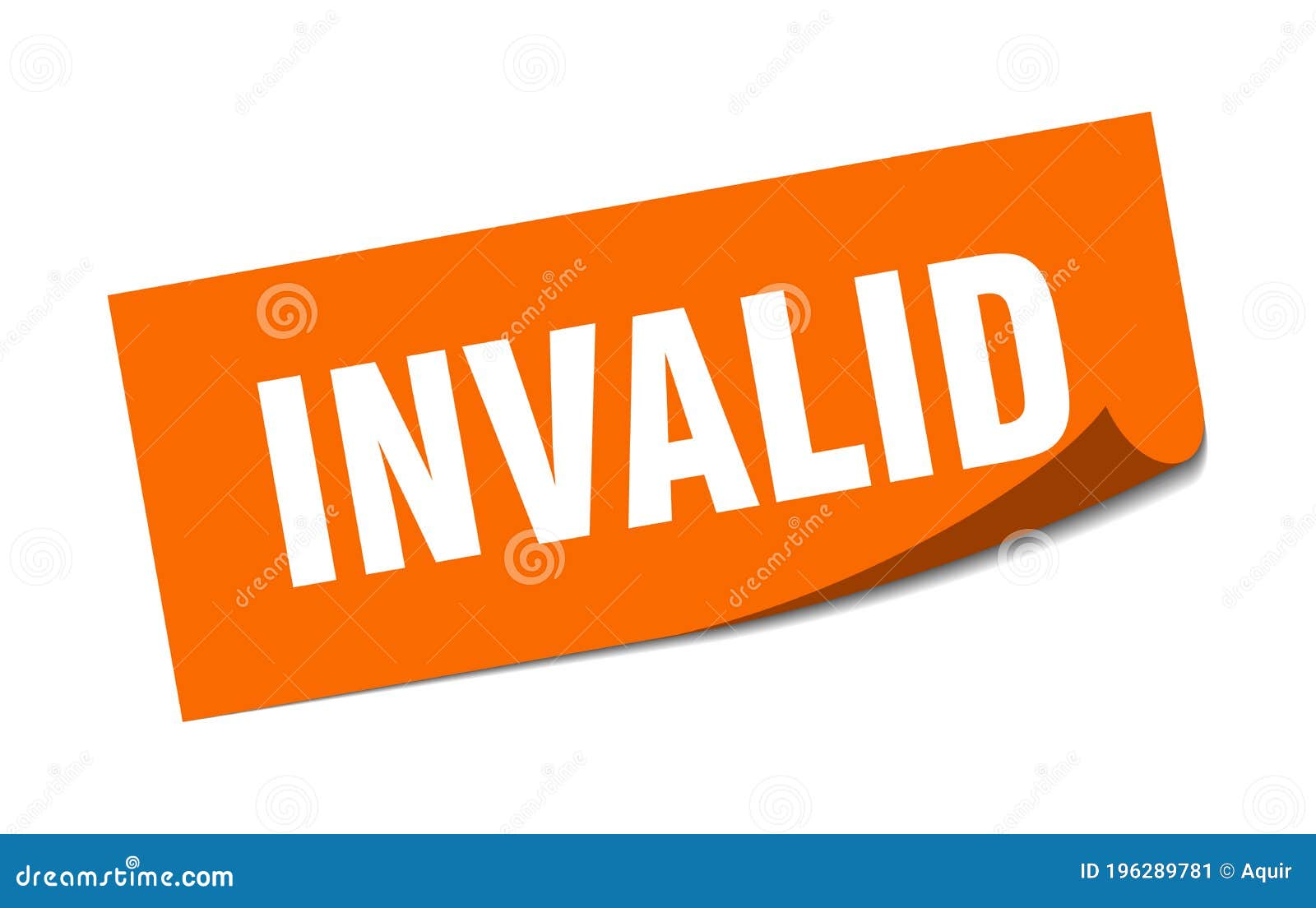 Invalid Sticker. Square Isolated Label Sign. Peeler Stock Vector ...