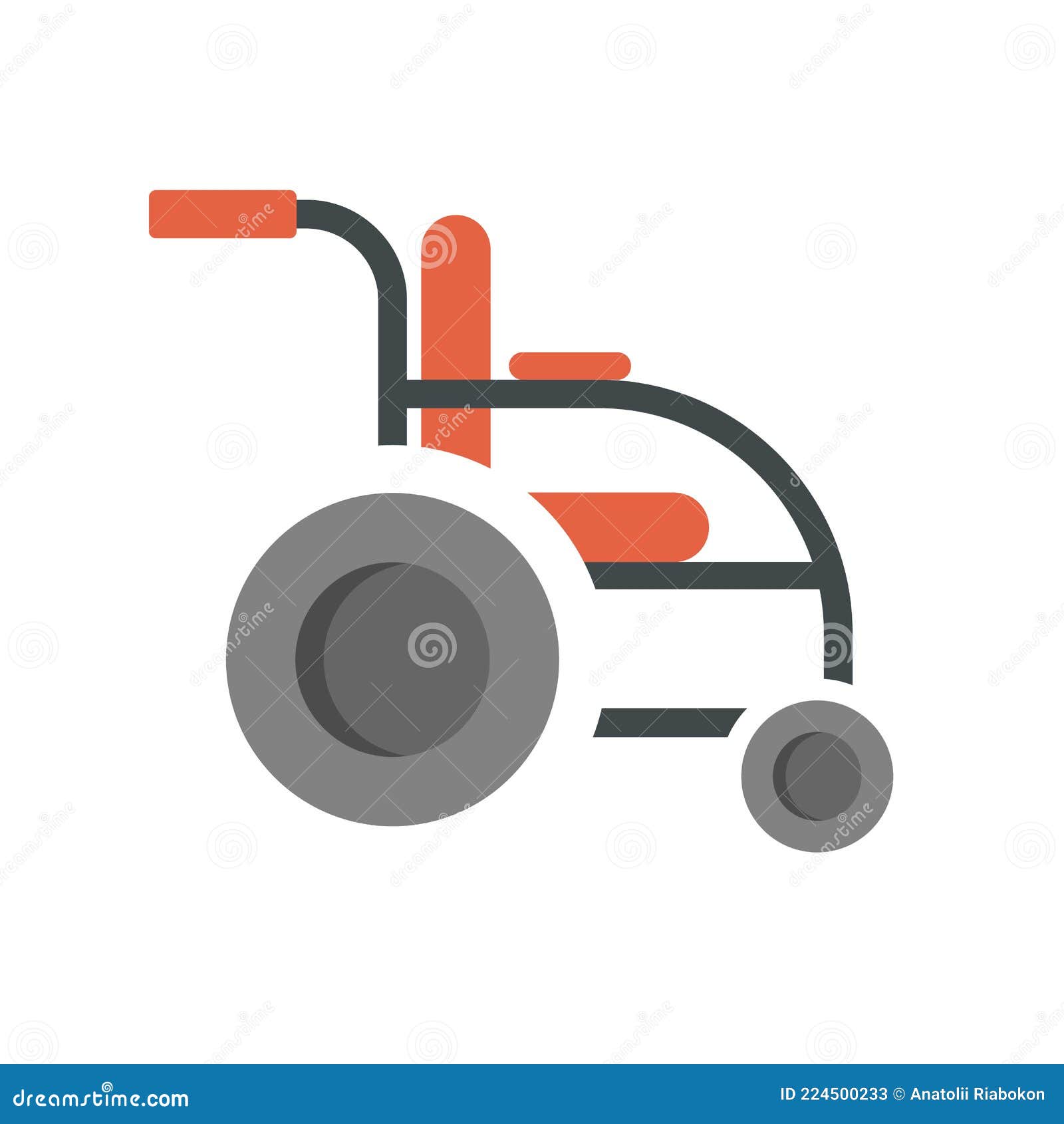 Invalid Wheelchair Front View Isolated On A White Background ...