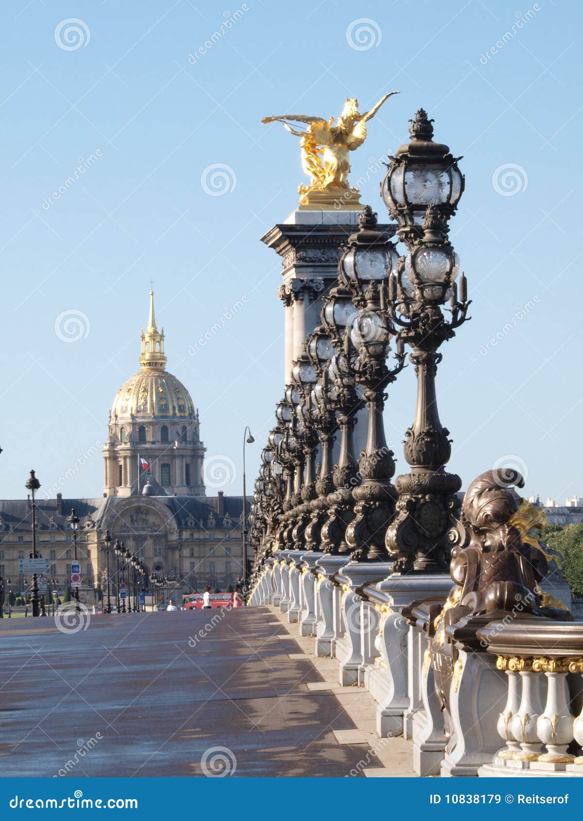 The Invalides from the Alexander III Bridge, Paris Stock Image - Image ...