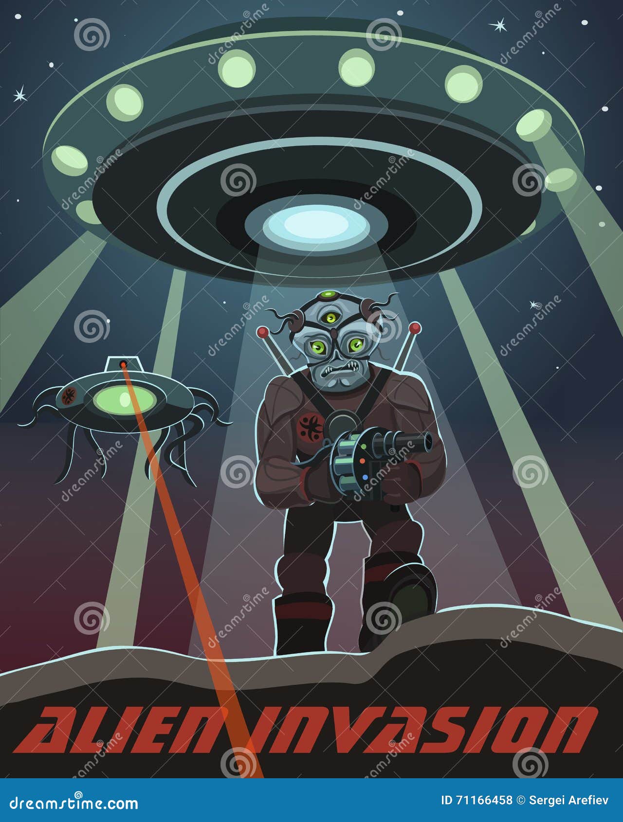 Invasion of Alien Creatures Stock Illustration - Illustration of ...