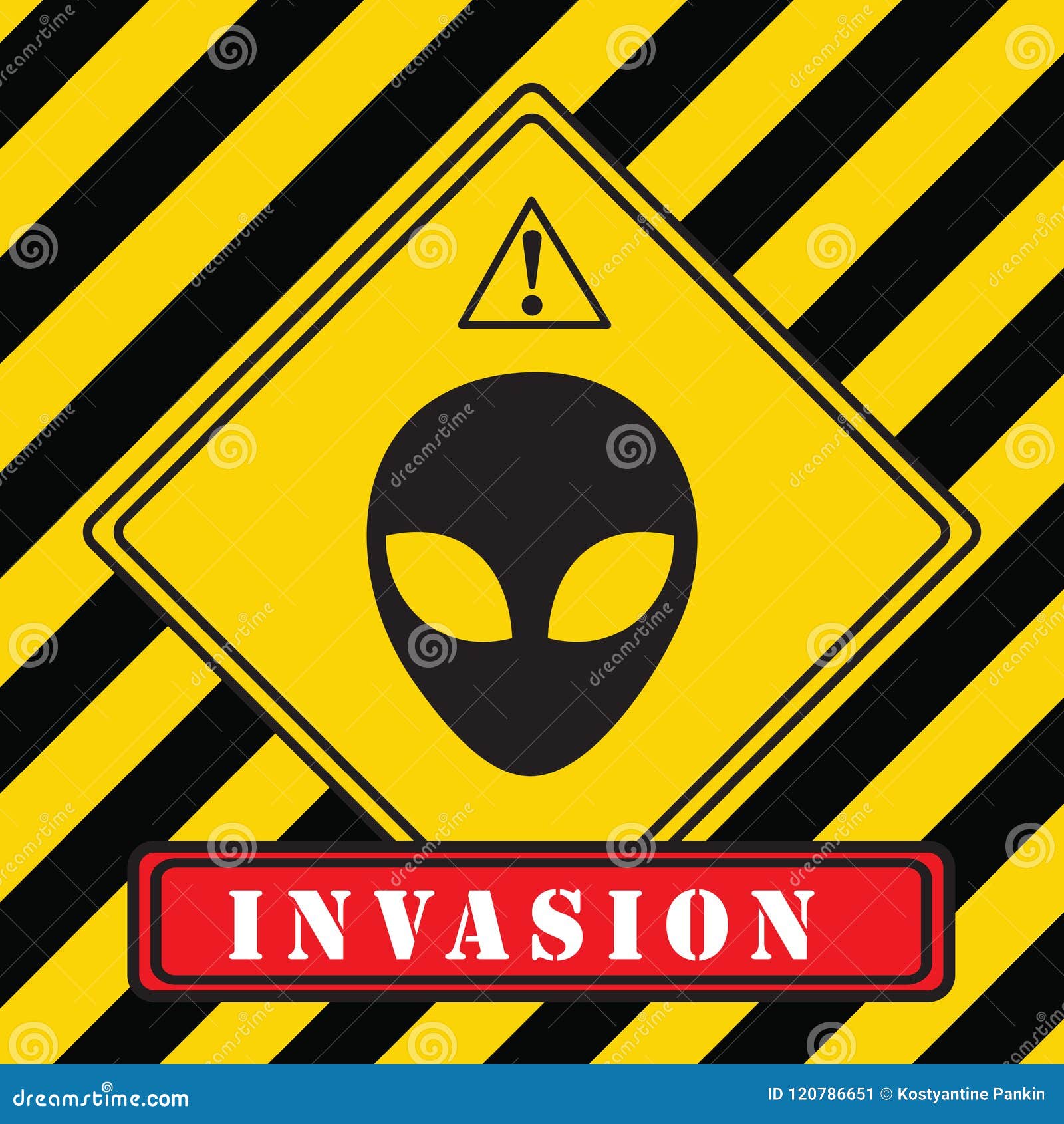 Invasion Of Aliens Cartoon Vector | CartoonDealer.com #120786651