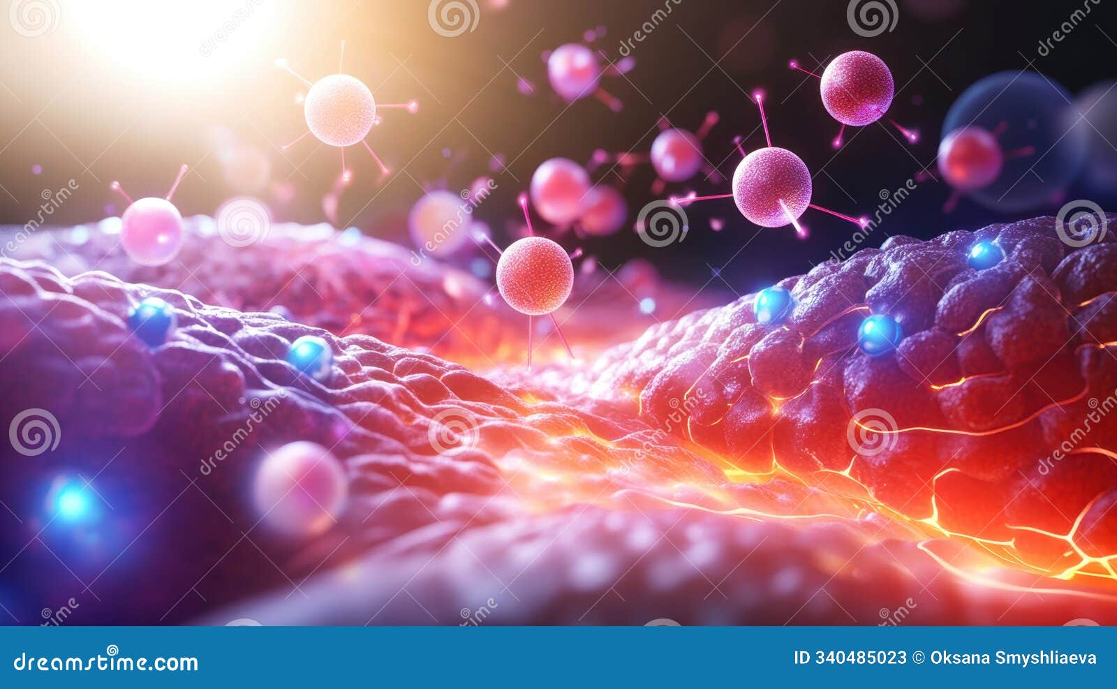Invasion of Pathogens: Microscopic View of Viral Attack on Human Cells ...