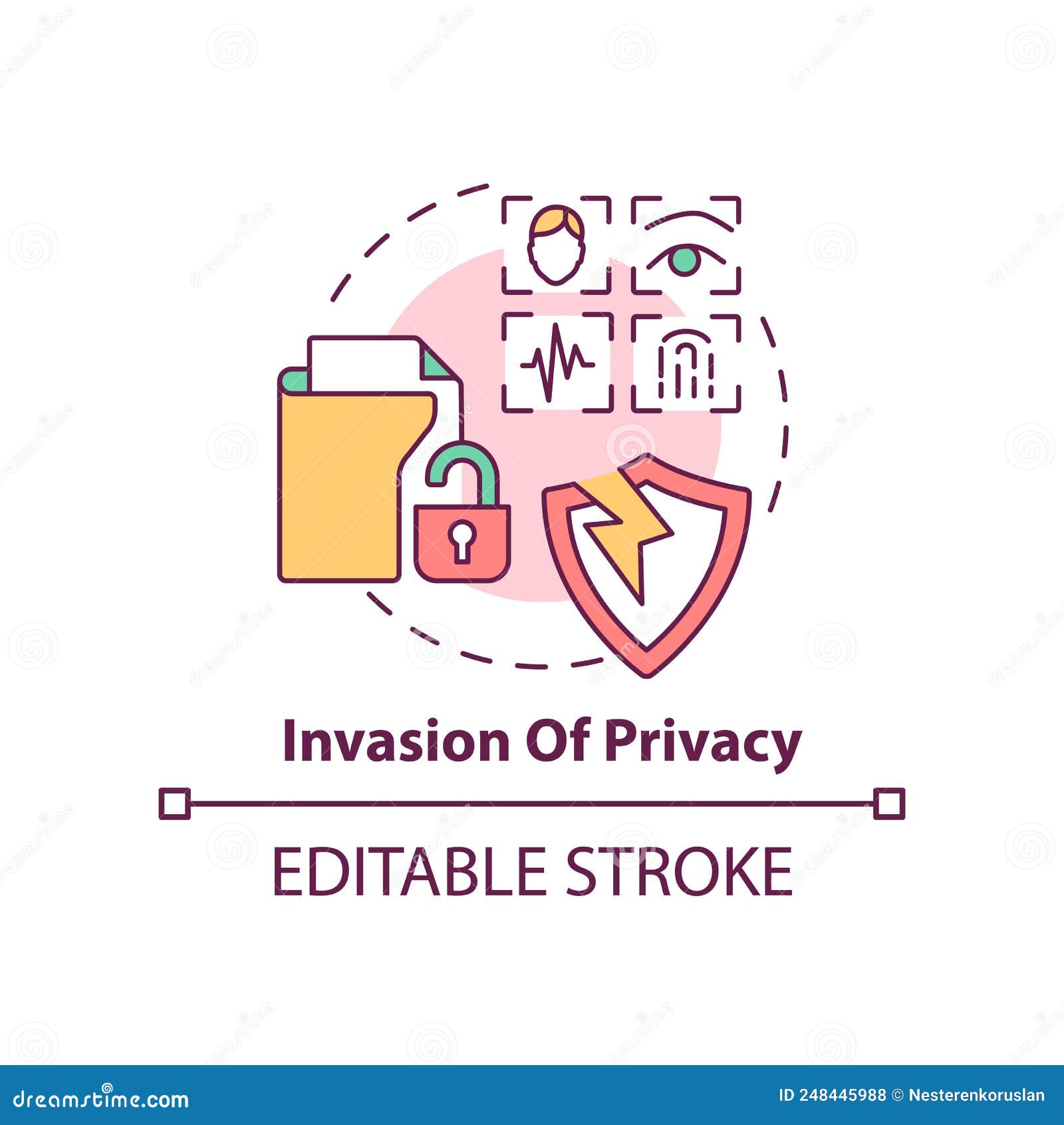 Invasion of Privacy Concept Icon Stock Vector - Illustration of ...