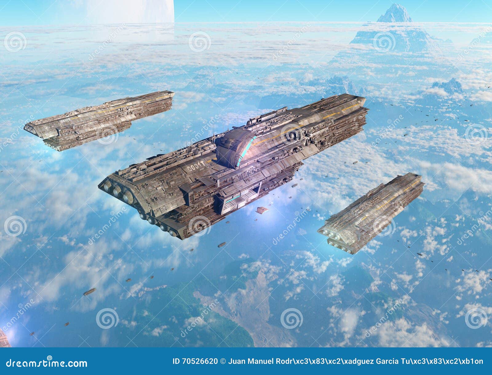 Invasion of a Remote Planet Stock Illustration - Illustration of ...