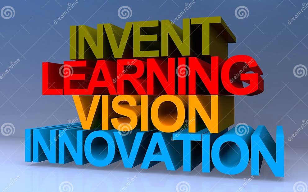 Invent Learning Vision Innovation on Blue Stock Illustration ...