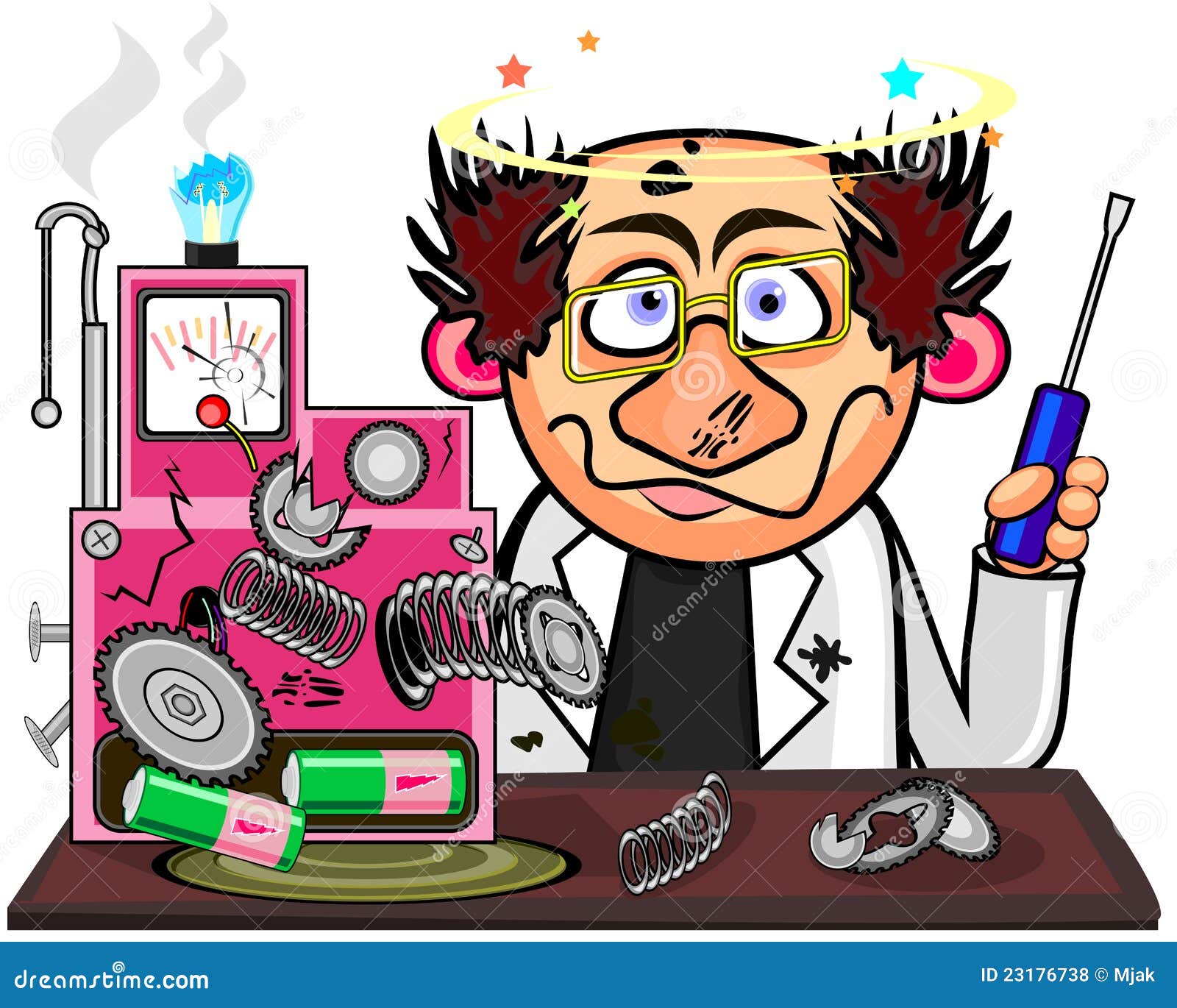Inventeur fol illustration de vecteur. Illustration du contriver - 23176738