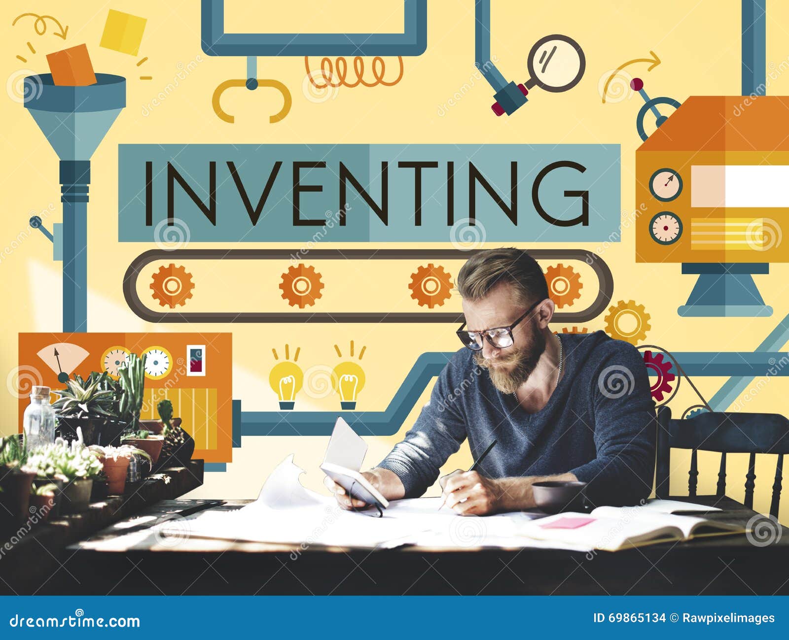 Inventing Innovation Create Creative Process Concept Stock Photo ...