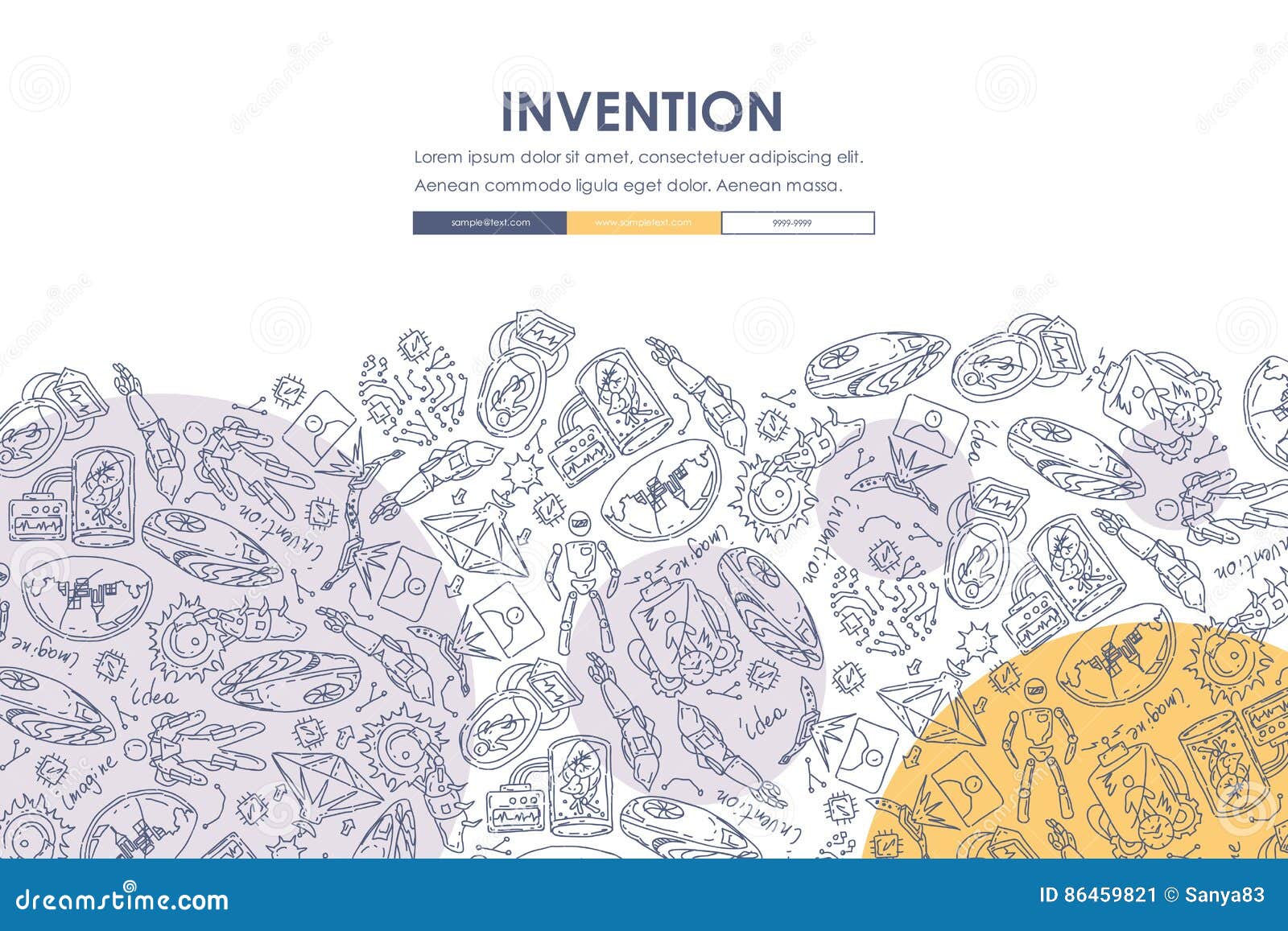 Invention Doodle Website Template Design Stock Vector - Illustration of ...