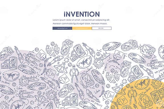 Invention Doodle Website Template Design Stock Vector - Illustration of ...