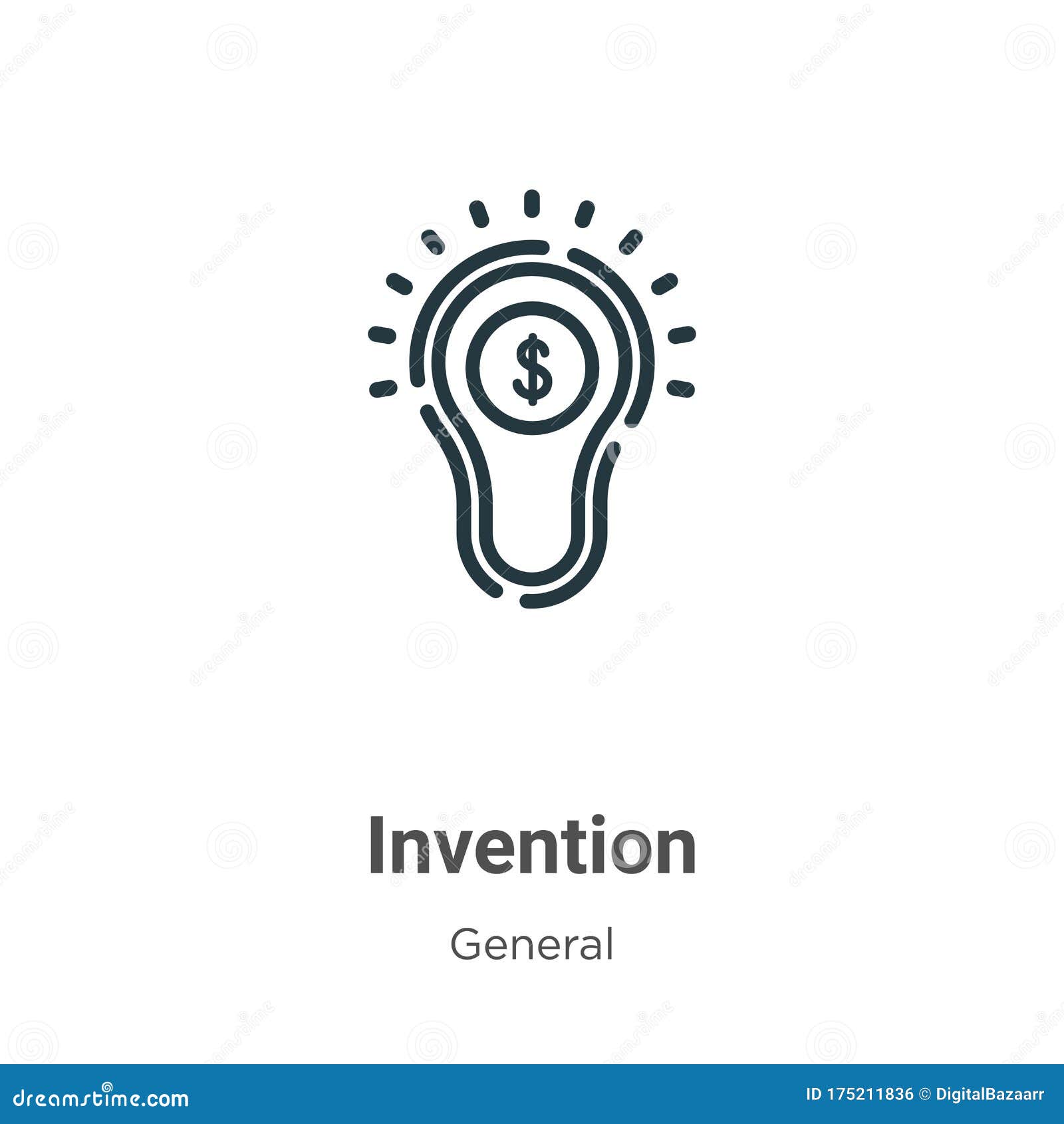 Invention Outline Vector Icon. Thin Line Black Invention Icon, Flat ...