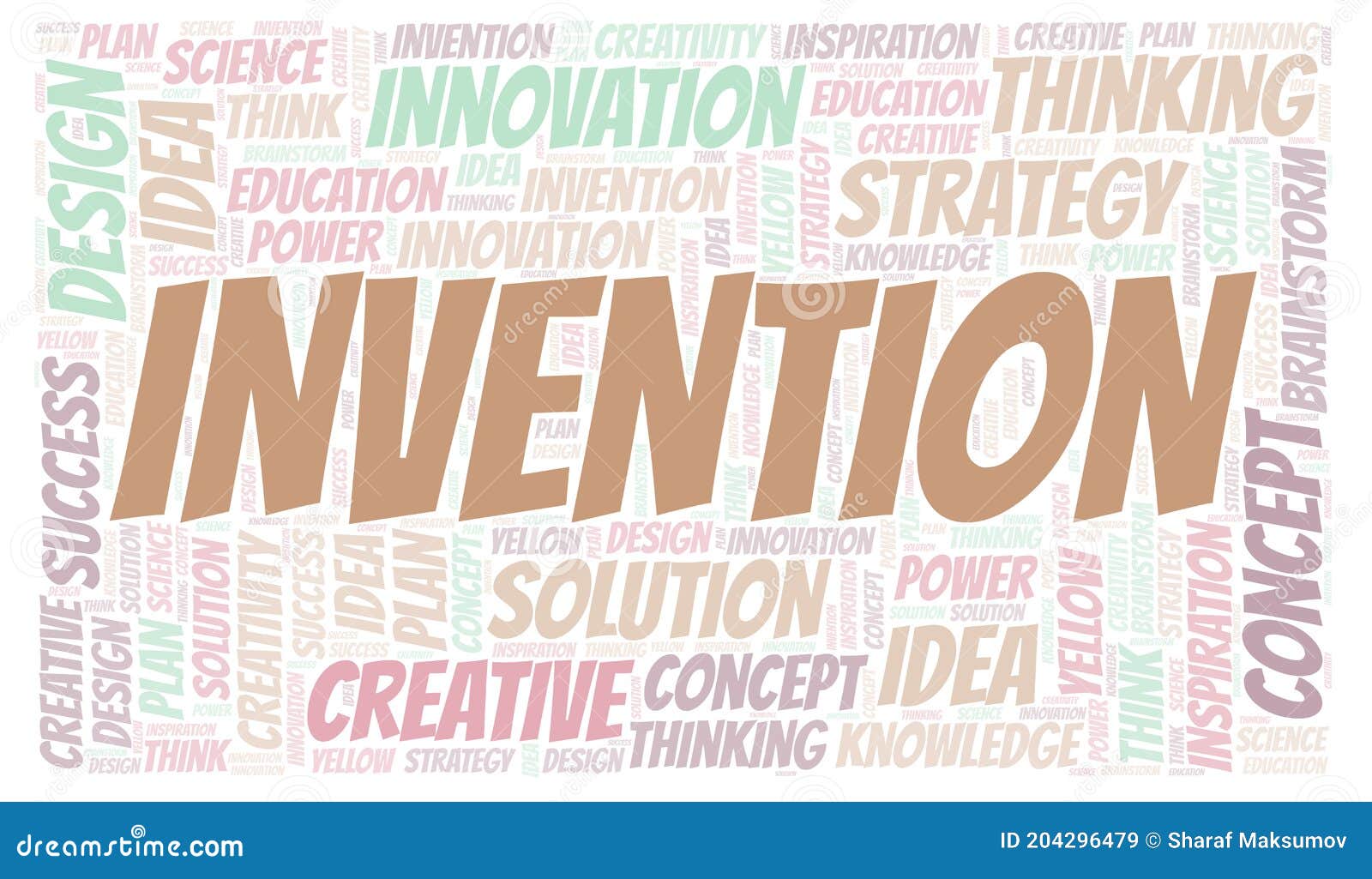Invention Typography Word Cloud Create with the Text only. Stock ...