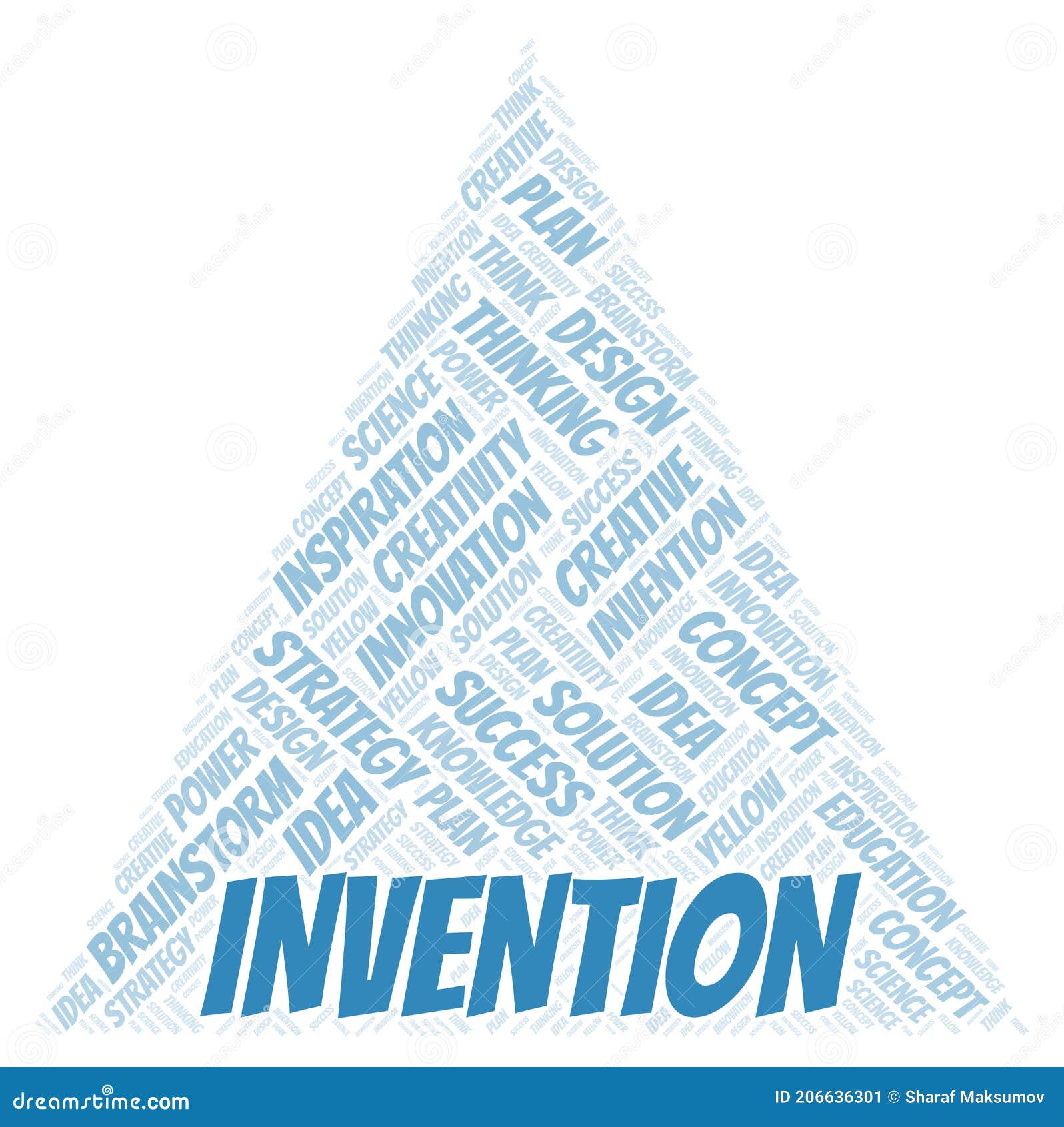 Invention Typography Word Cloud Create with the Text only. Stock ...