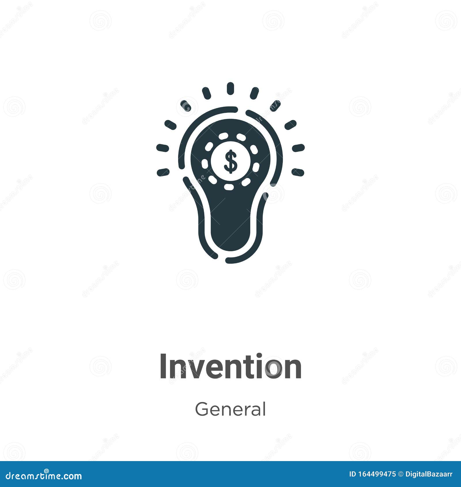Invention Vector Icon on White Background. Flat Vector Invention Icon ...