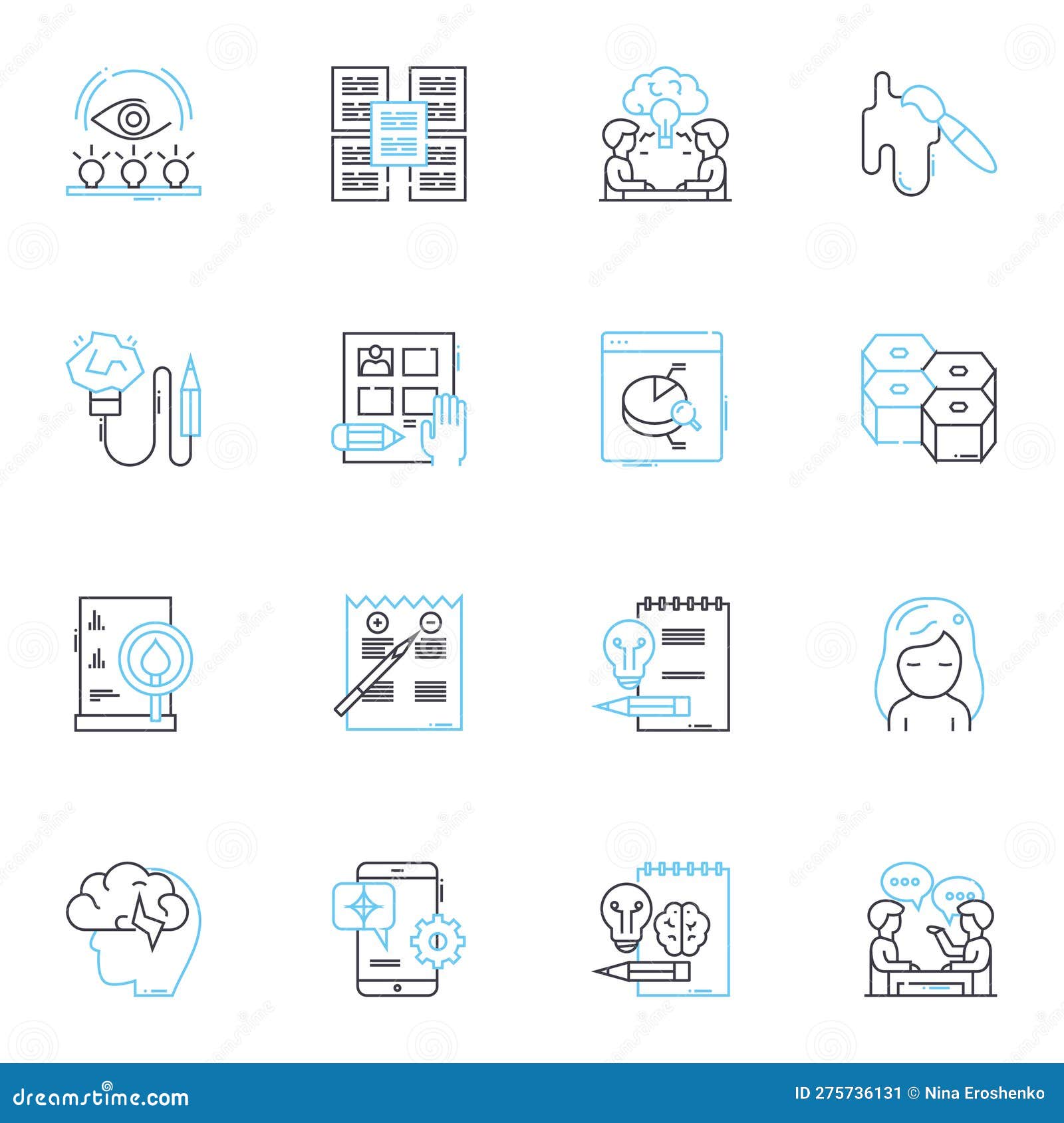 Inventive Strategy Linear Icons Set. Innovation, Creativity, Ingenuity ...