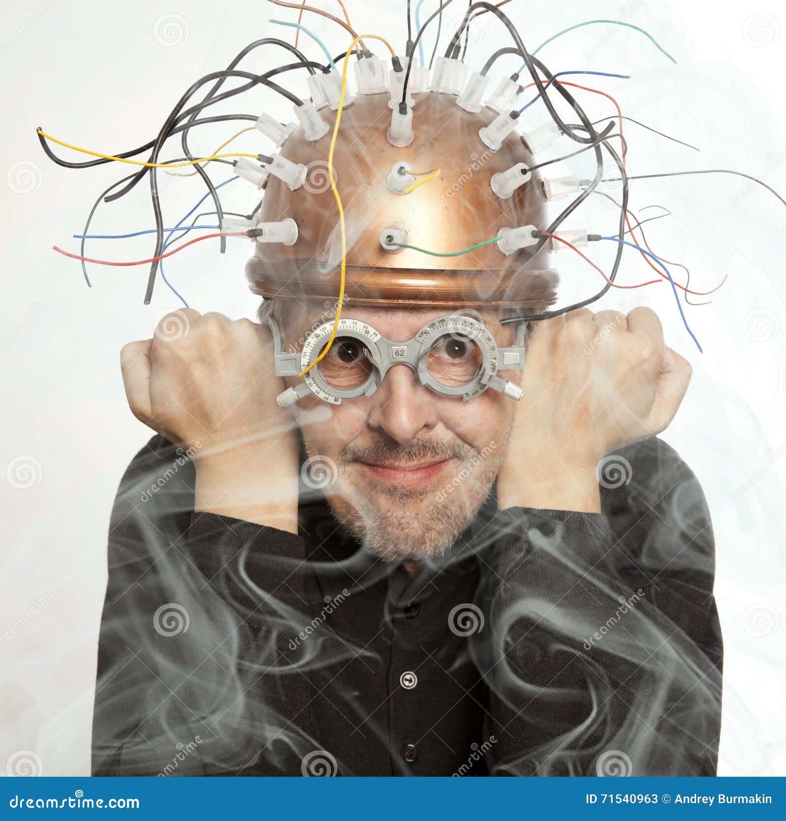 Inventor of a Helmet for Brain Research Stock Image - Image of ...