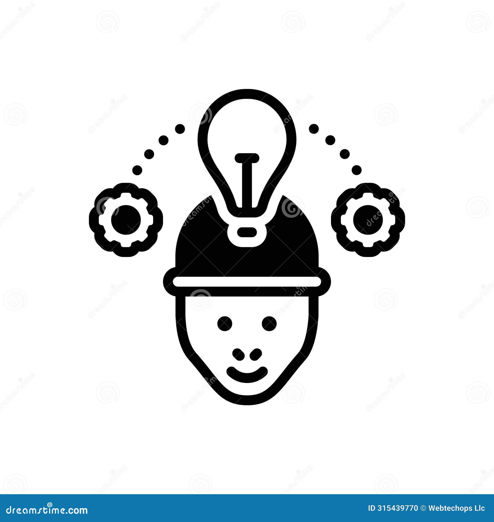 Black Solid Icon for Inventor, Idea and Designer Stock Illustration ...