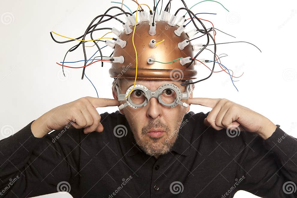 Inventor loco foto de archivo. Imagen de persona, cristales - 67298304