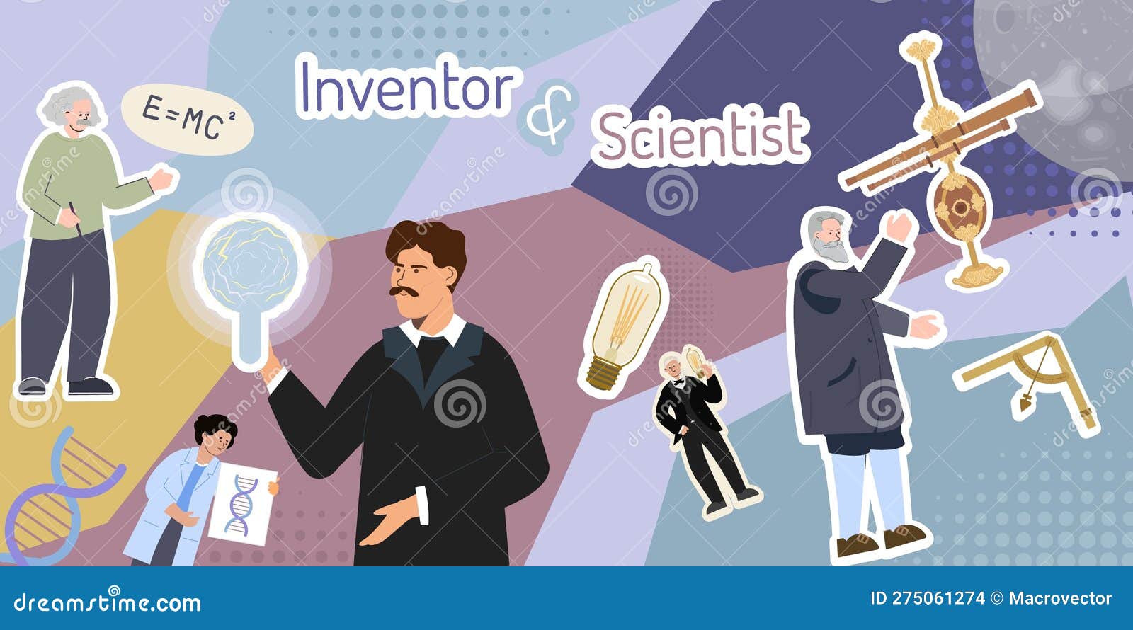 Smart Kid Inventor And Rocket Vector Illustration | CartoonDealer.com ...