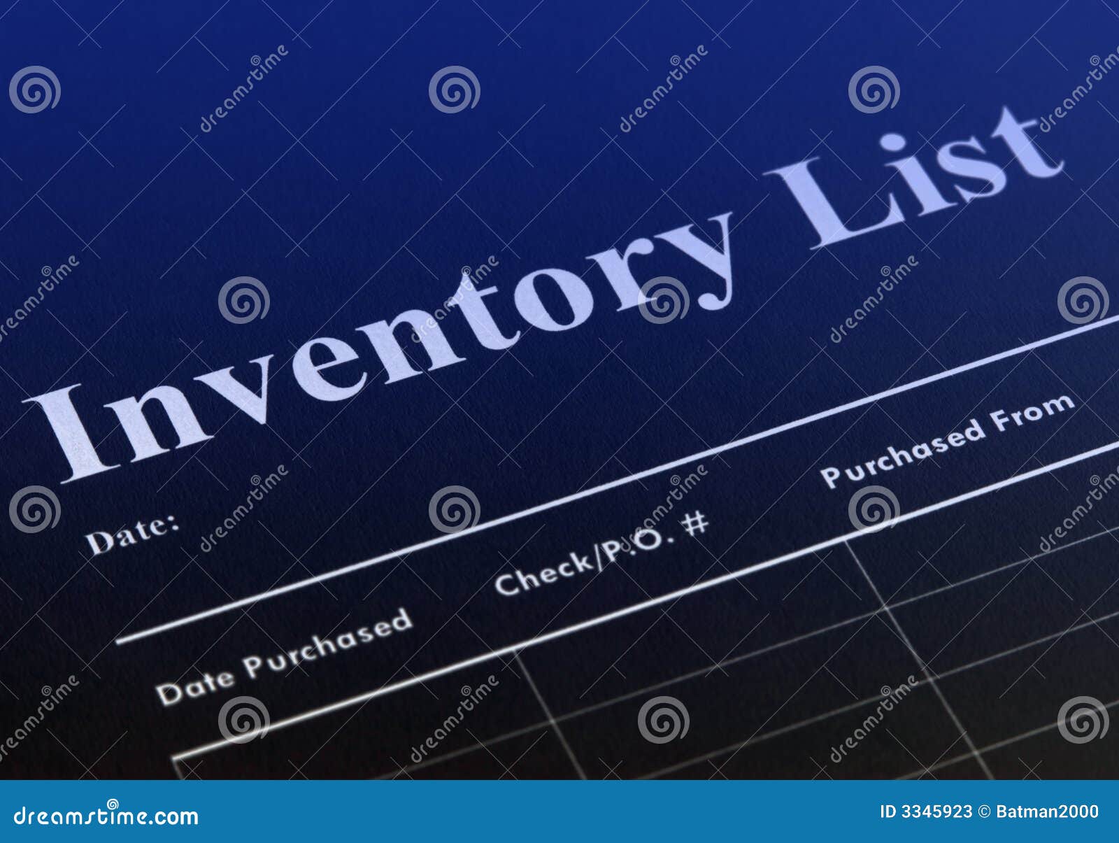 Inventory stock image. Image of office, account, list - 3345923