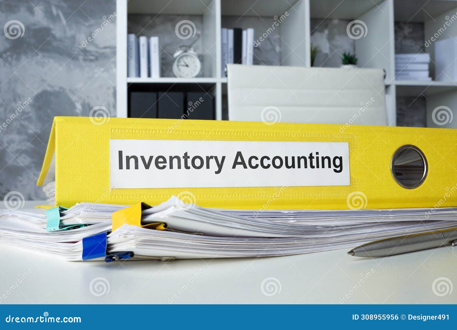 Inventory Accounting Report and Stack of Business Papers. Stock Photo ...