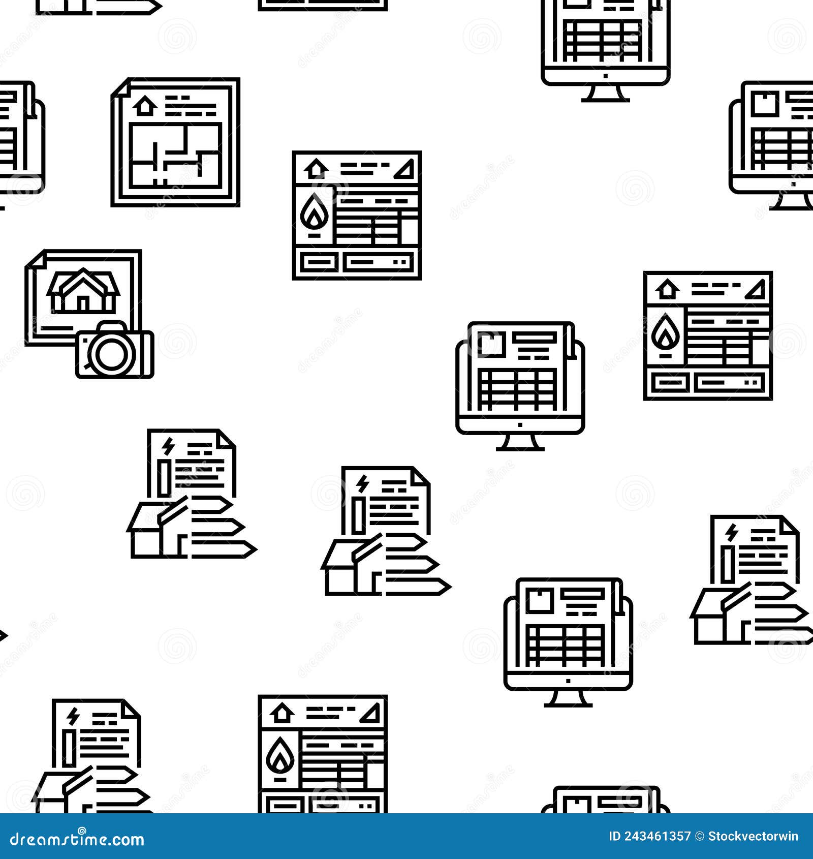 Inventory Analytics and Report Vector Seamless Pattern Stock Vector ...