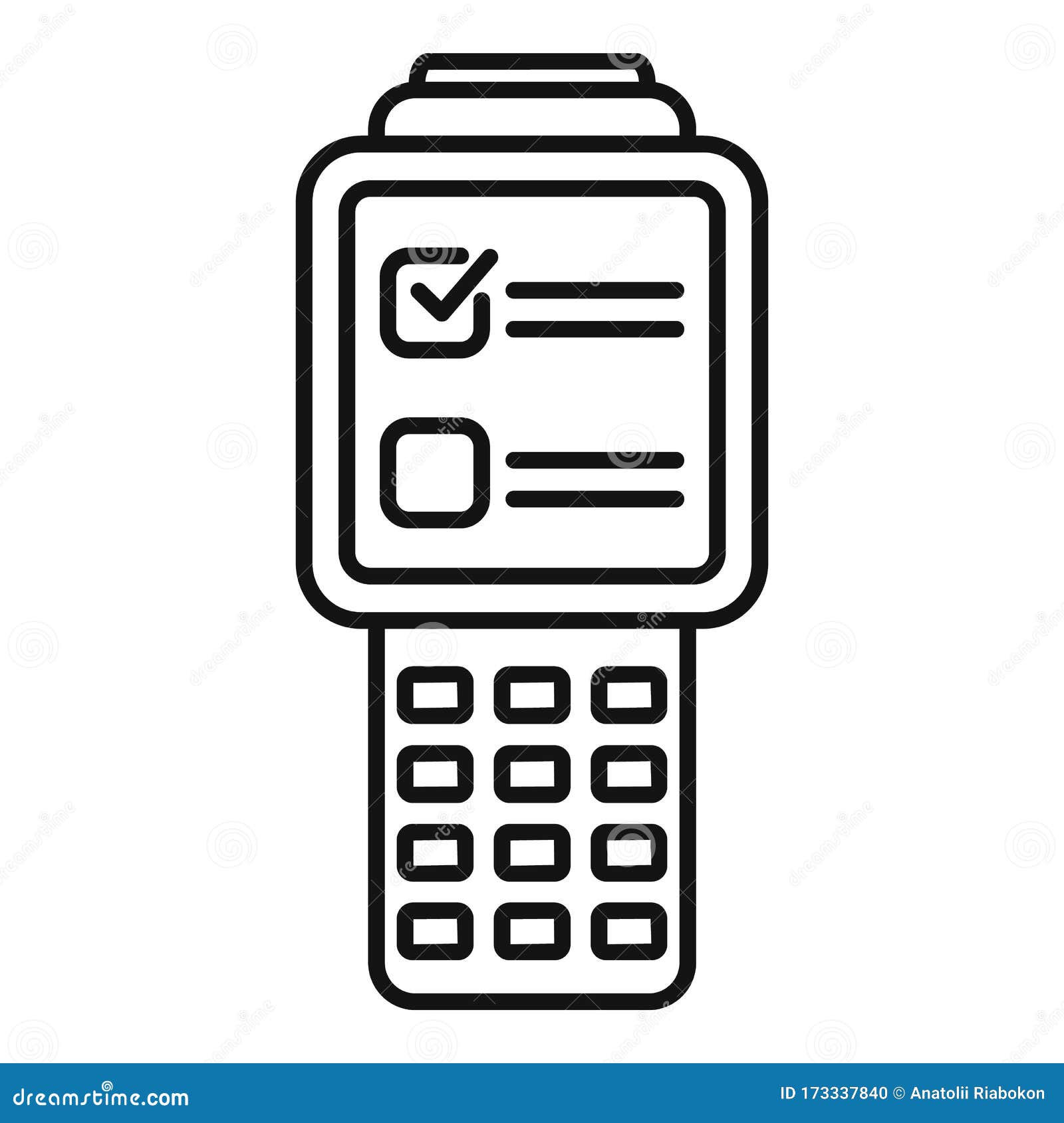 Inventory Check Device Icon, Outline Style Stock Vector - Illustration ...