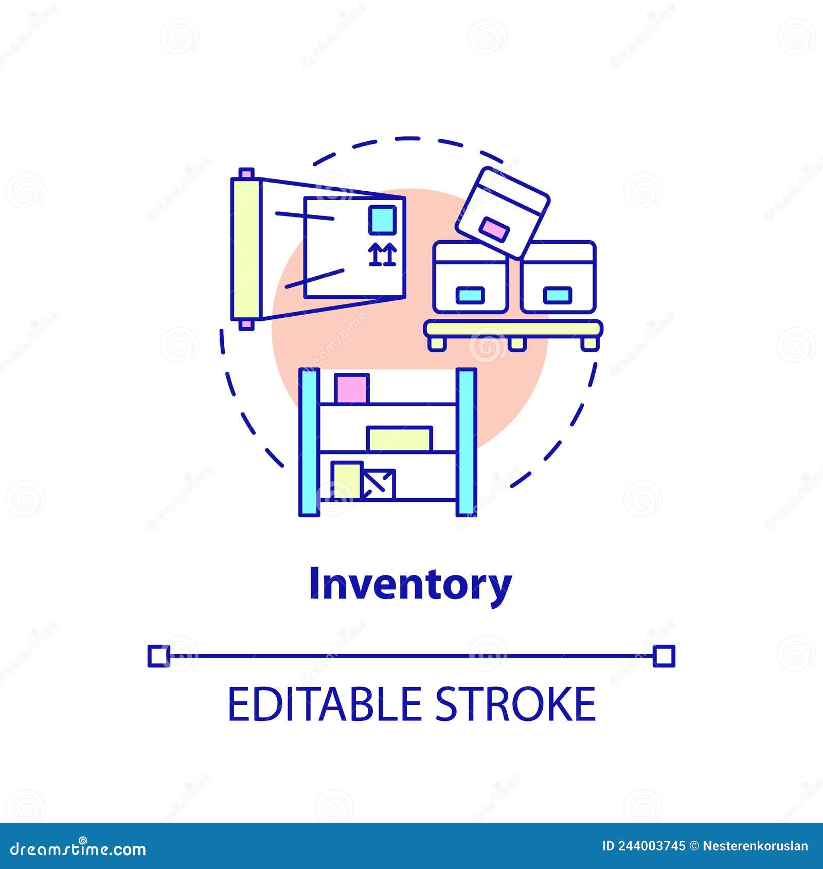 Inventory concept icon stock vector. Illustration of editable - 244003745