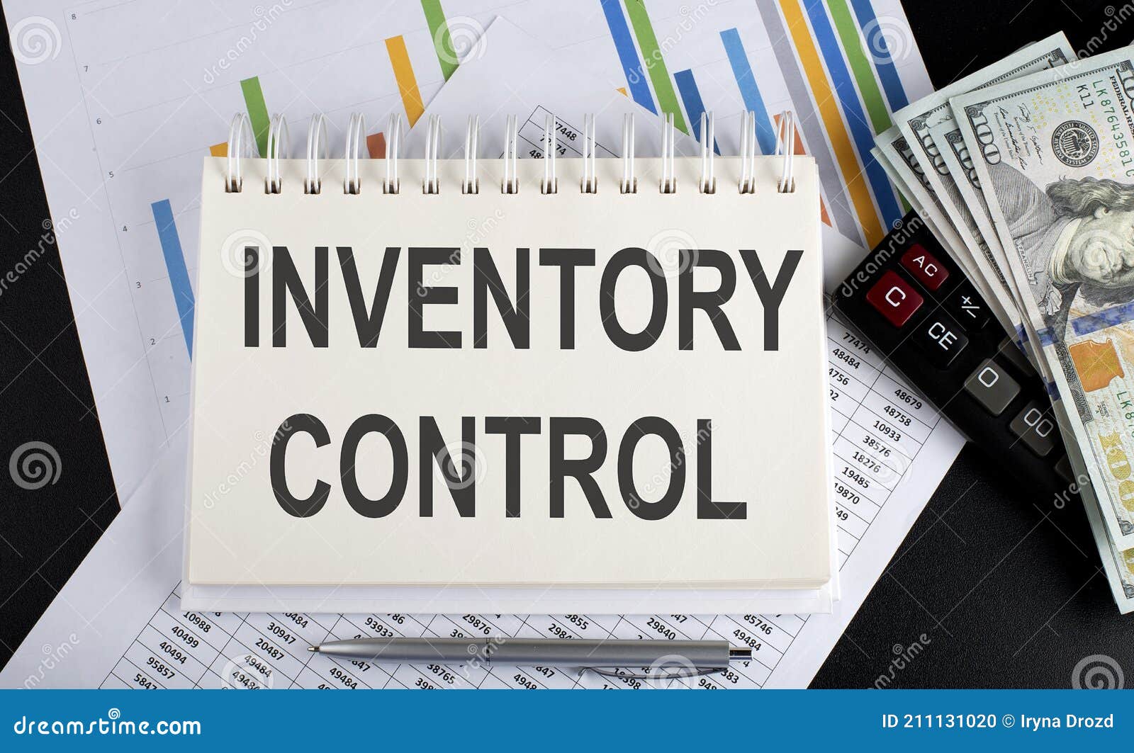 INVENTORY CONTROL Text Written on the Notebook with Chart,calculator ...