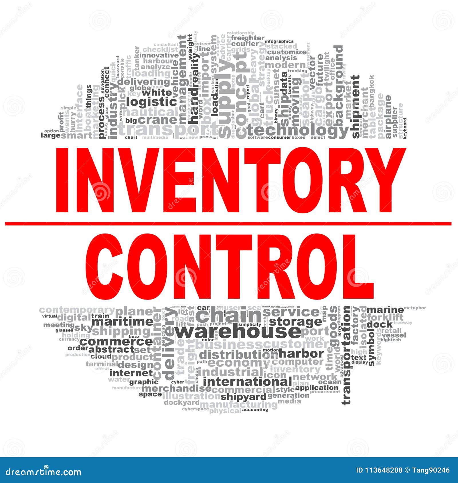 Inventory Control Word Cloud Stock Illustration - Illustration of check ...