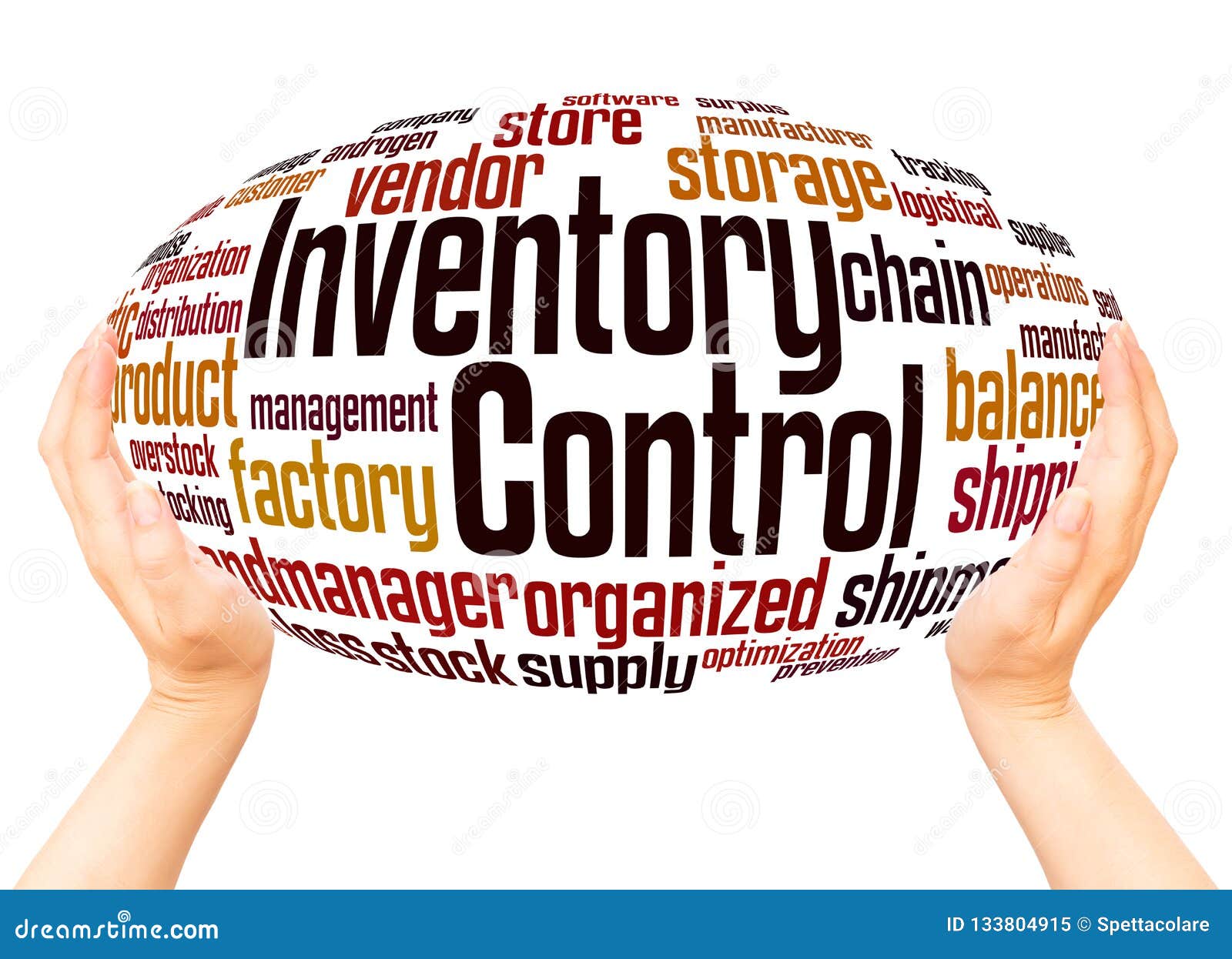Inventory Control Word Cloud Hand Sphere Concept Stock Illustration ...