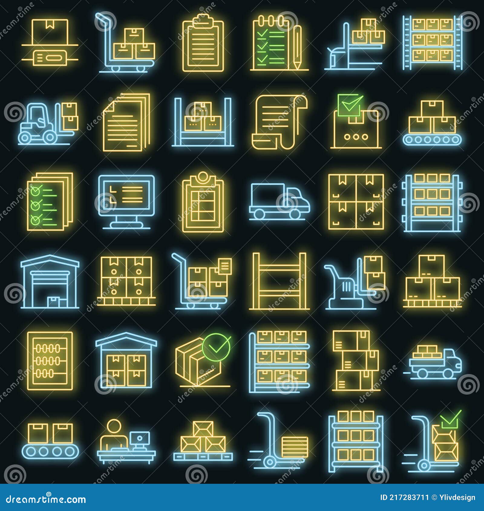 Inventory Icons. Warehouse Manager, Wholesale Stock And Goods Checklist ...