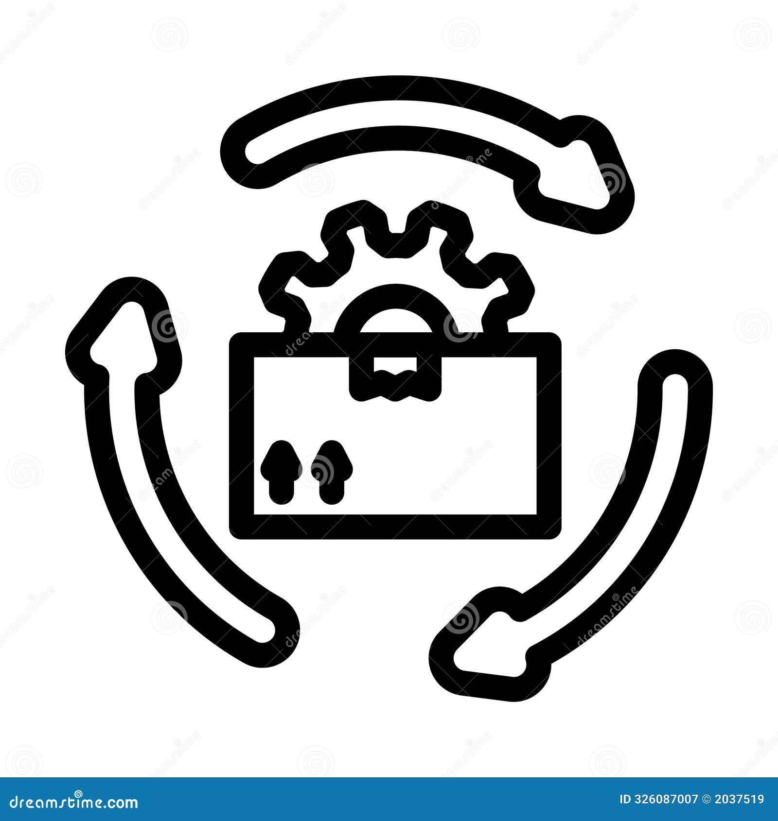 Inventory Management Business Process Line Icon Vector Illustration ... Inventory Management Business Process Line Icon Vector Illustration ...