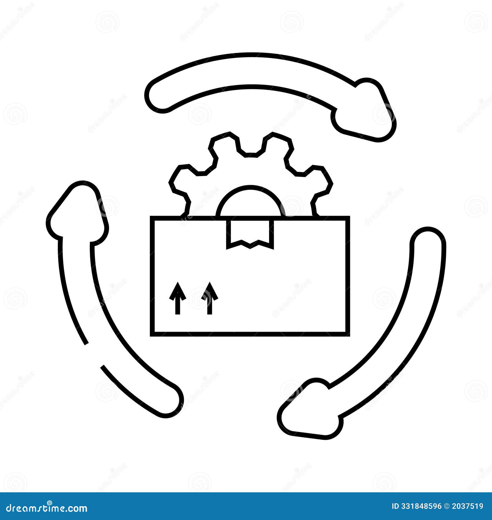 Inventory Management Business Process Line Icon Vector Illustration ... Inventory Management Business Process Line Icon Vector Illustration ...