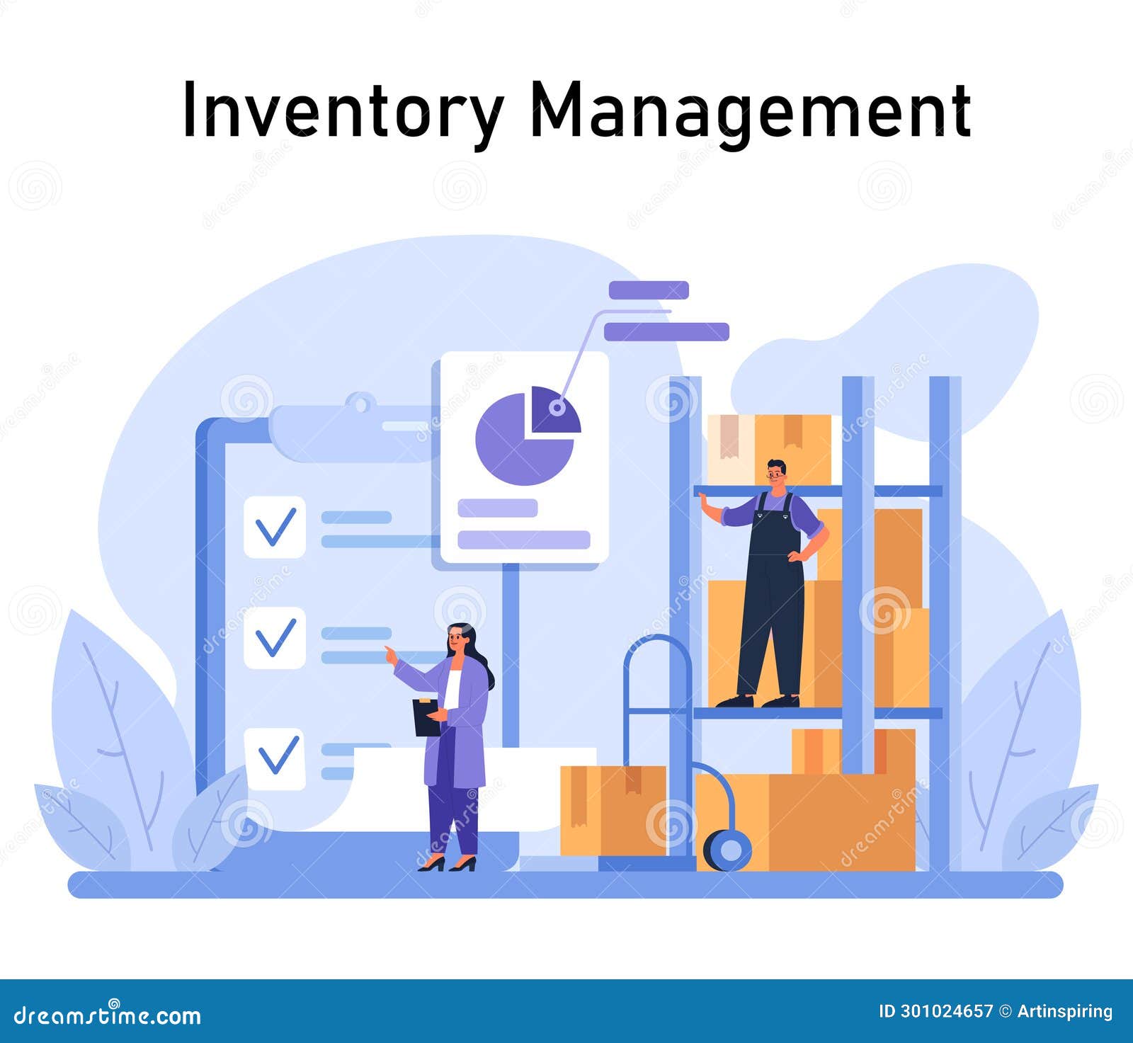 Inventory Management Concept. Flat Vector Illustratio Stock Vector ...