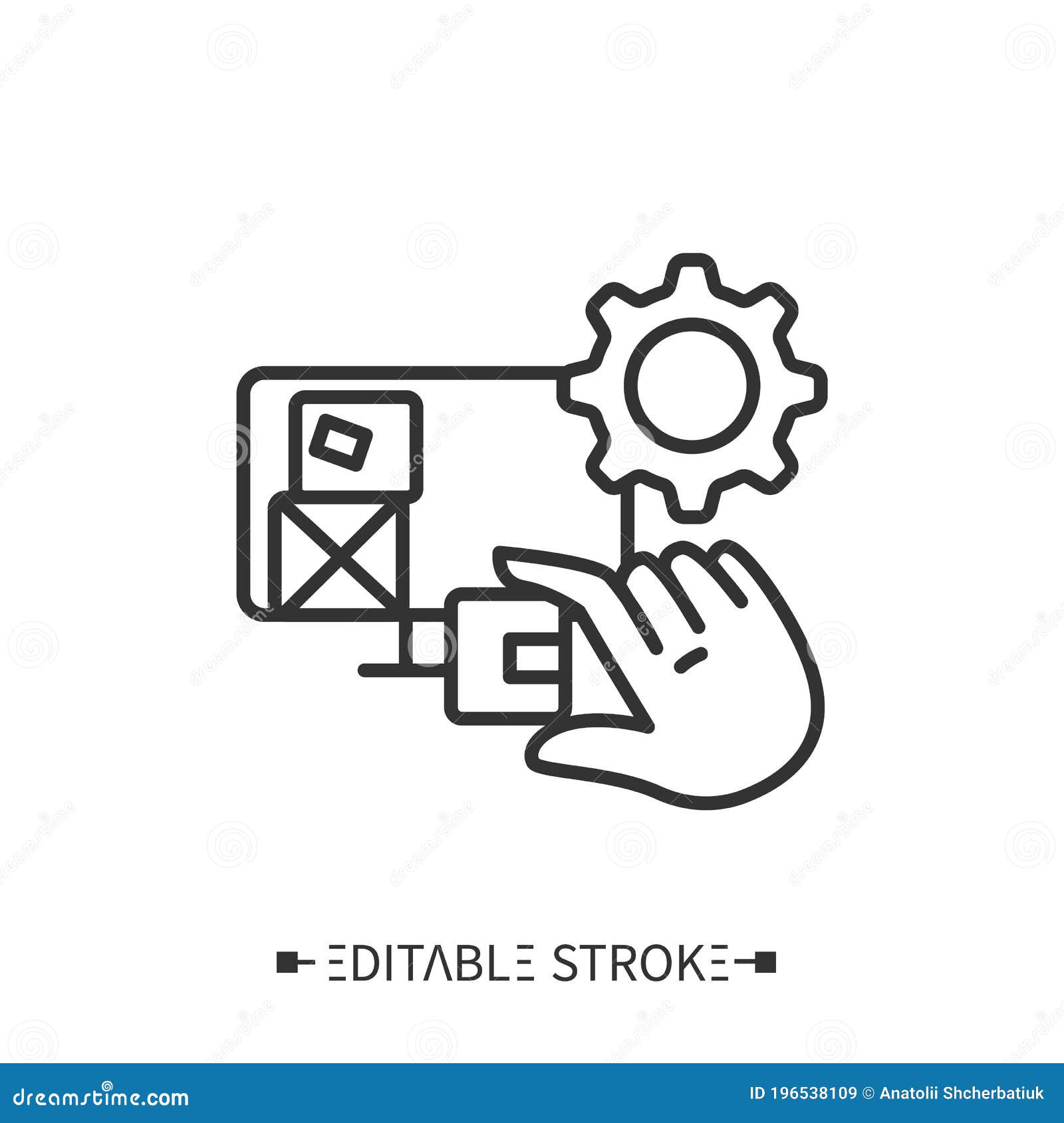 Inventory Management Line Icon. Inventory Control Software. Editable ...