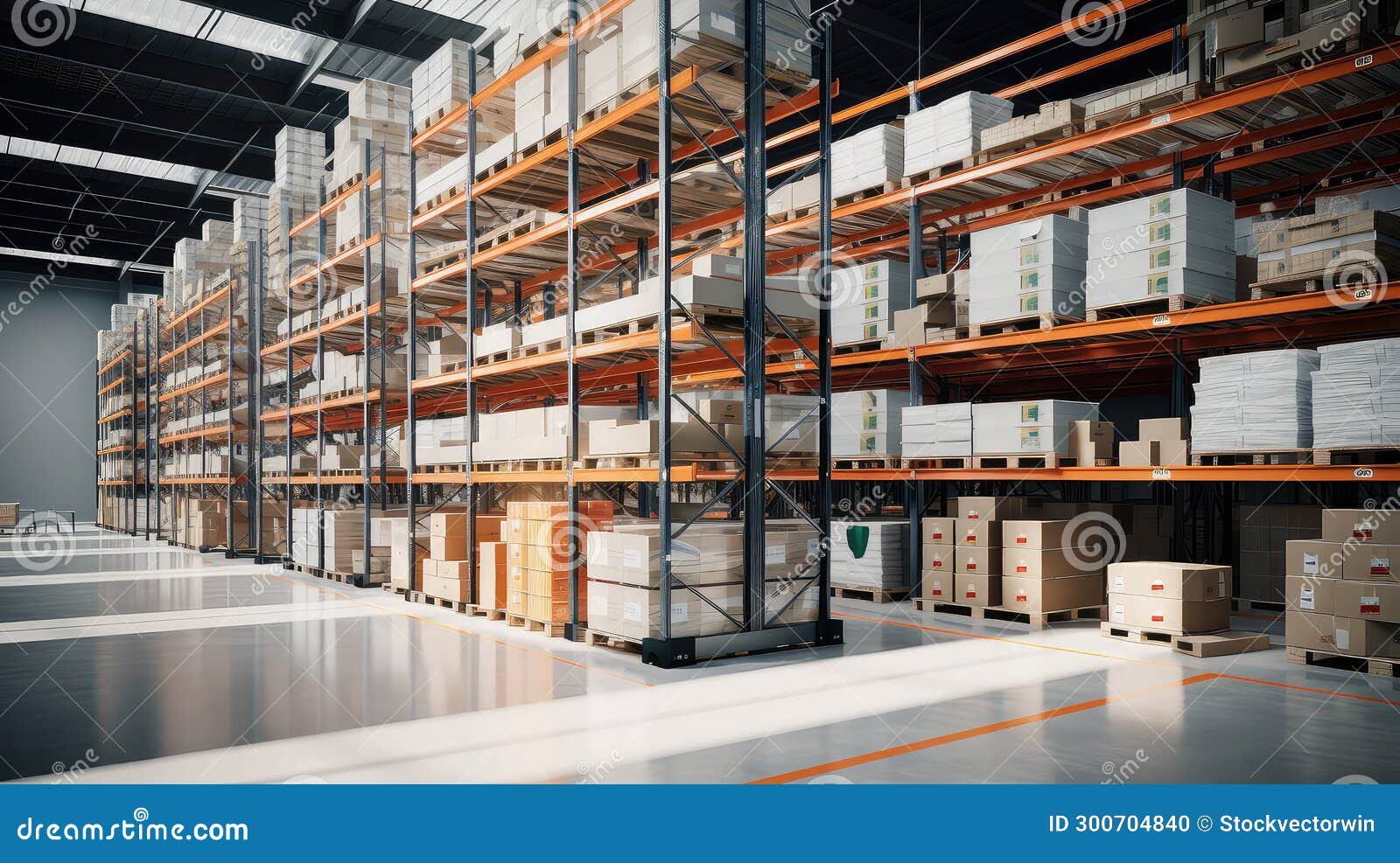 Inventory Modern Warehouse Background Stock Illustration - Illustration ...